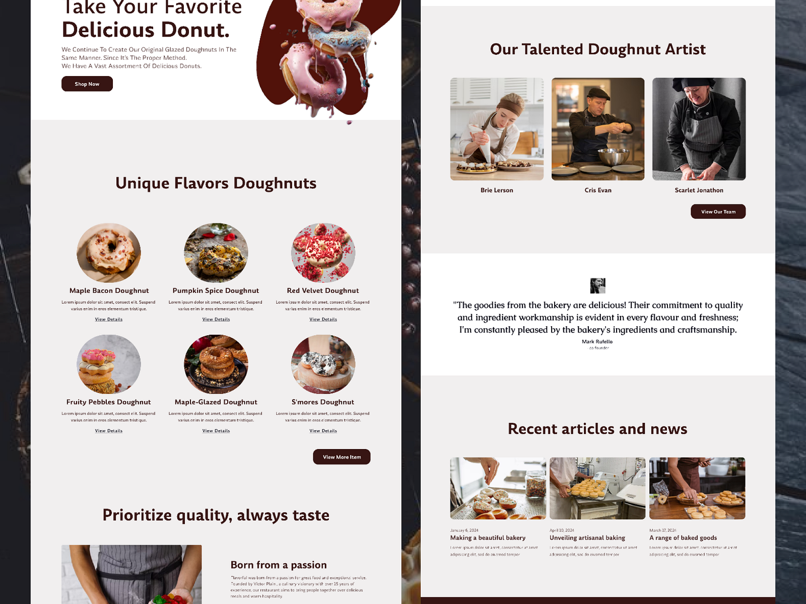 🍩 Sweet Delights – Donut Dessert Website Design by Tanzeem Hasnat on ...