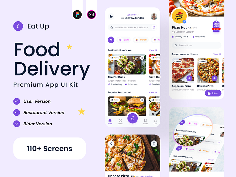Food Delivery App UI KIT - Eat Up by UIHUT - UI UX Design Agency on ...