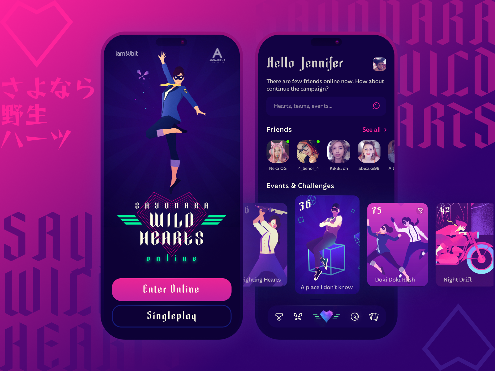 Sayonara Wild Hearts app 💗💜 by Minu Vi on Dribbble