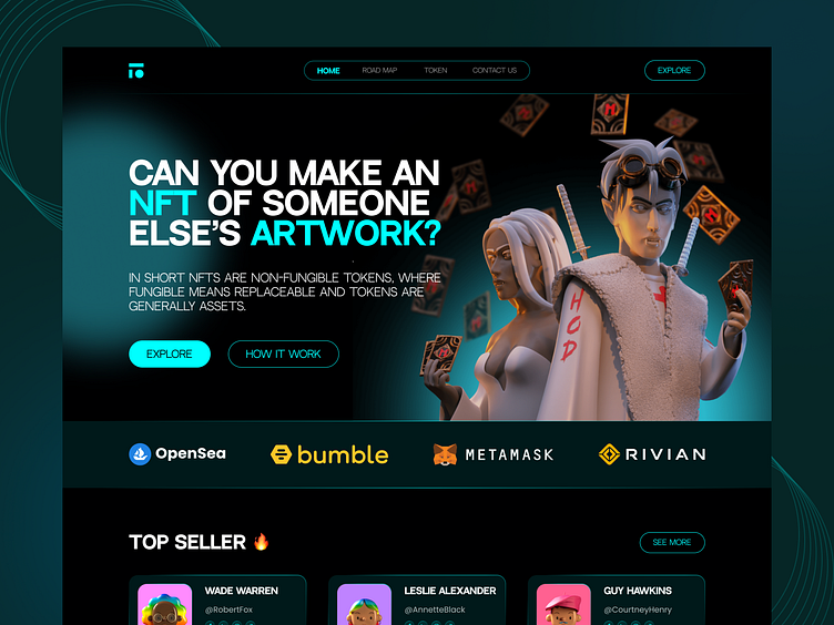 NFT Marketplace - Landing Page Design by Arafat Mahfuz 🔥 for ITO ...