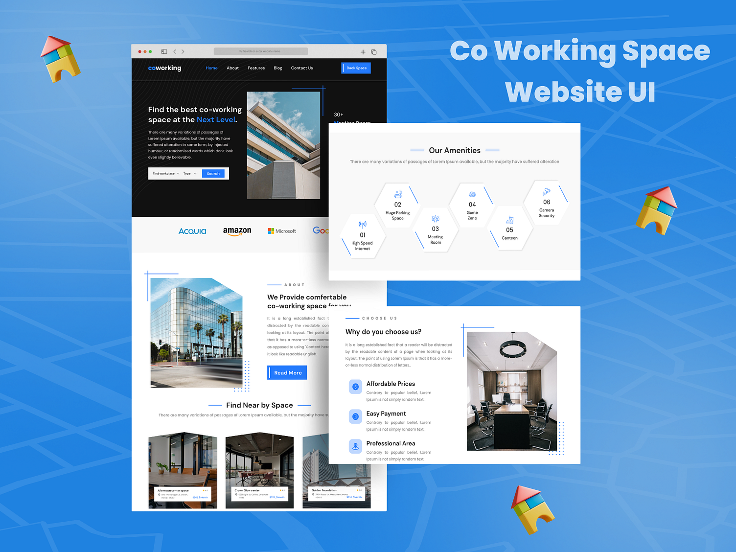 Co working Landing Page by Codeflash Infotech on Dribbble