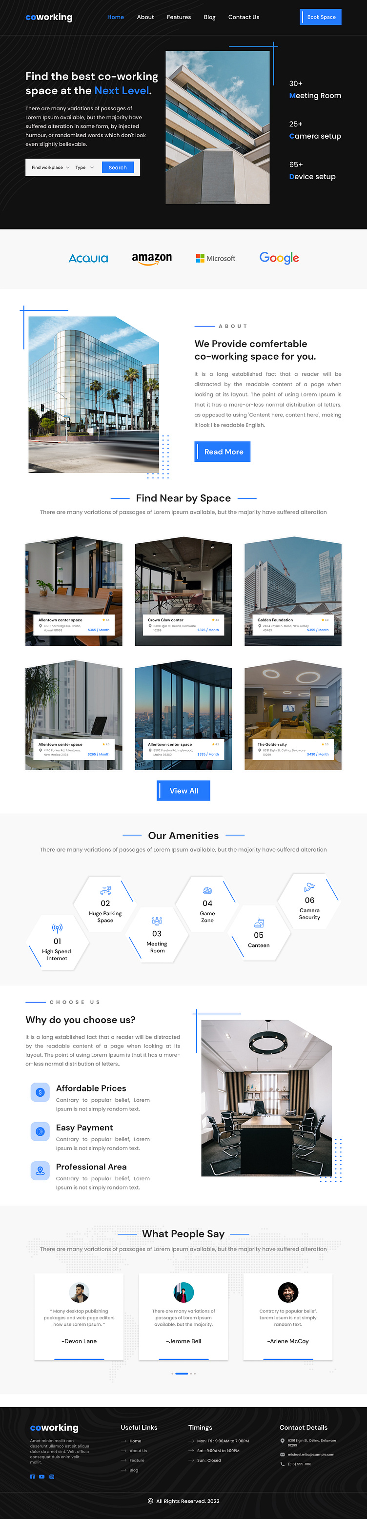 Co working Landing Page by Codeflash Infotech on Dribbble