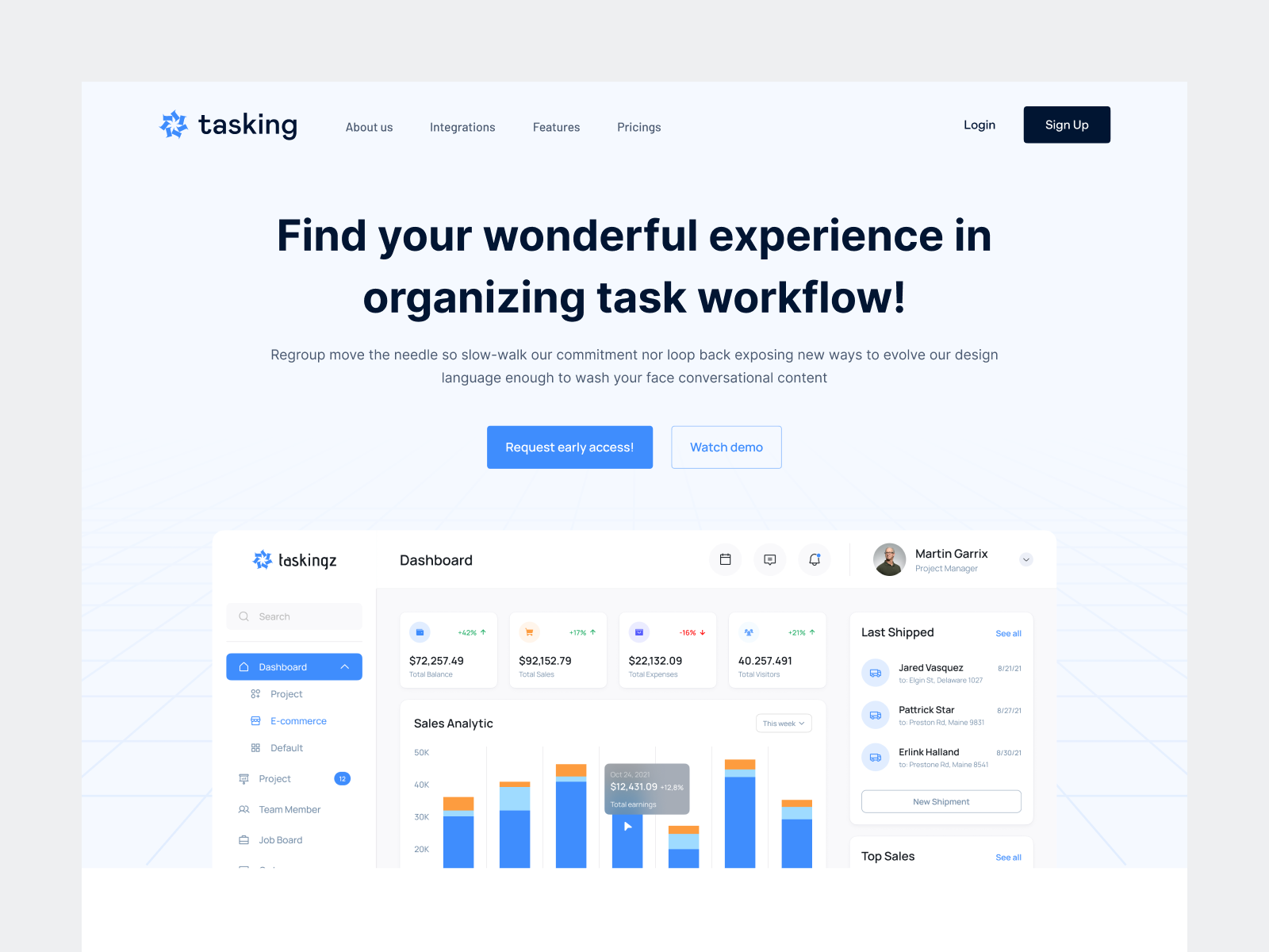 Task Manager Landing Page Design by Firman JP for Vektora on Dribbble