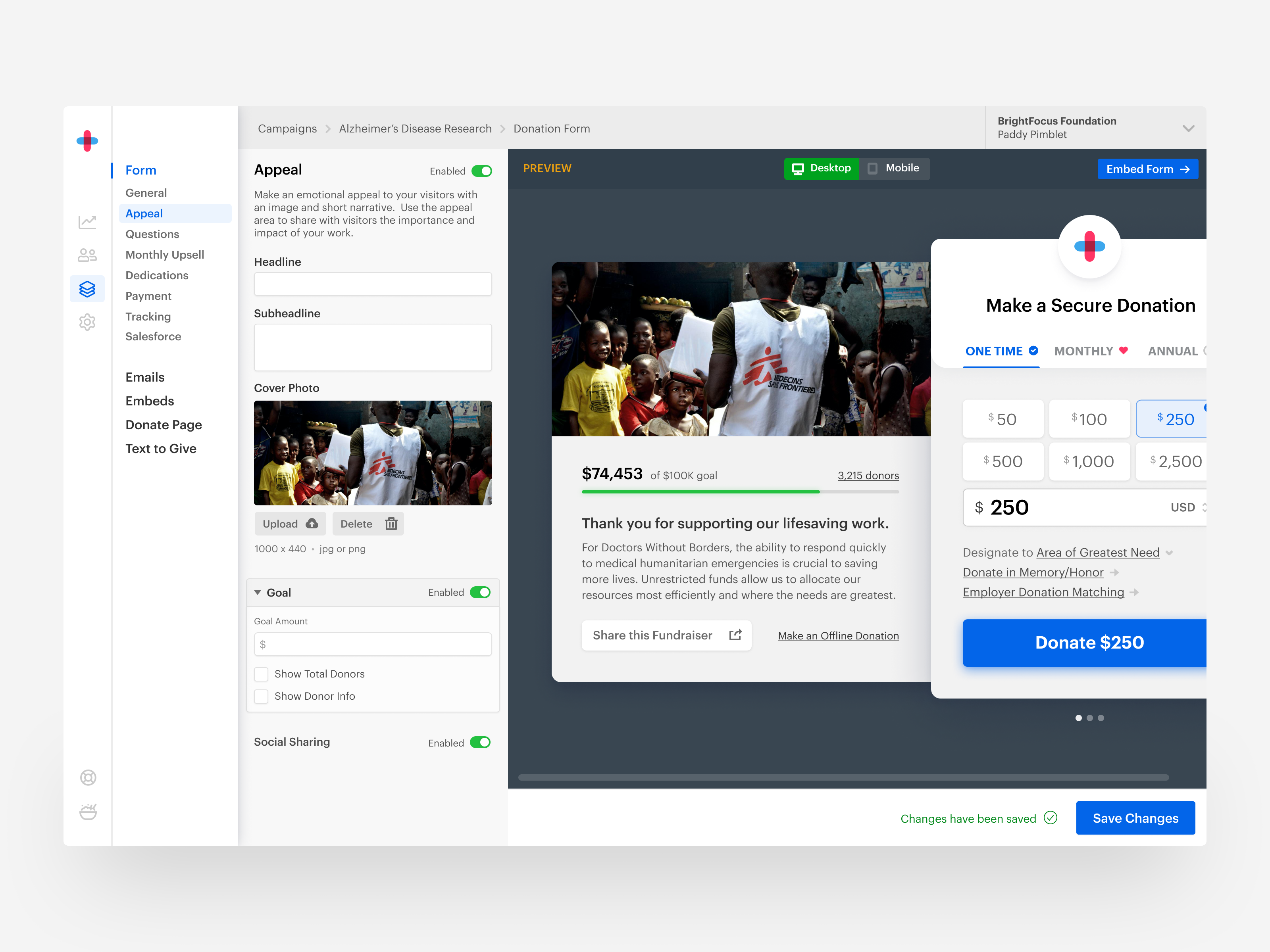 GiveForms - Donation Form Editor by Lahesh for Dreamten on Dribbble