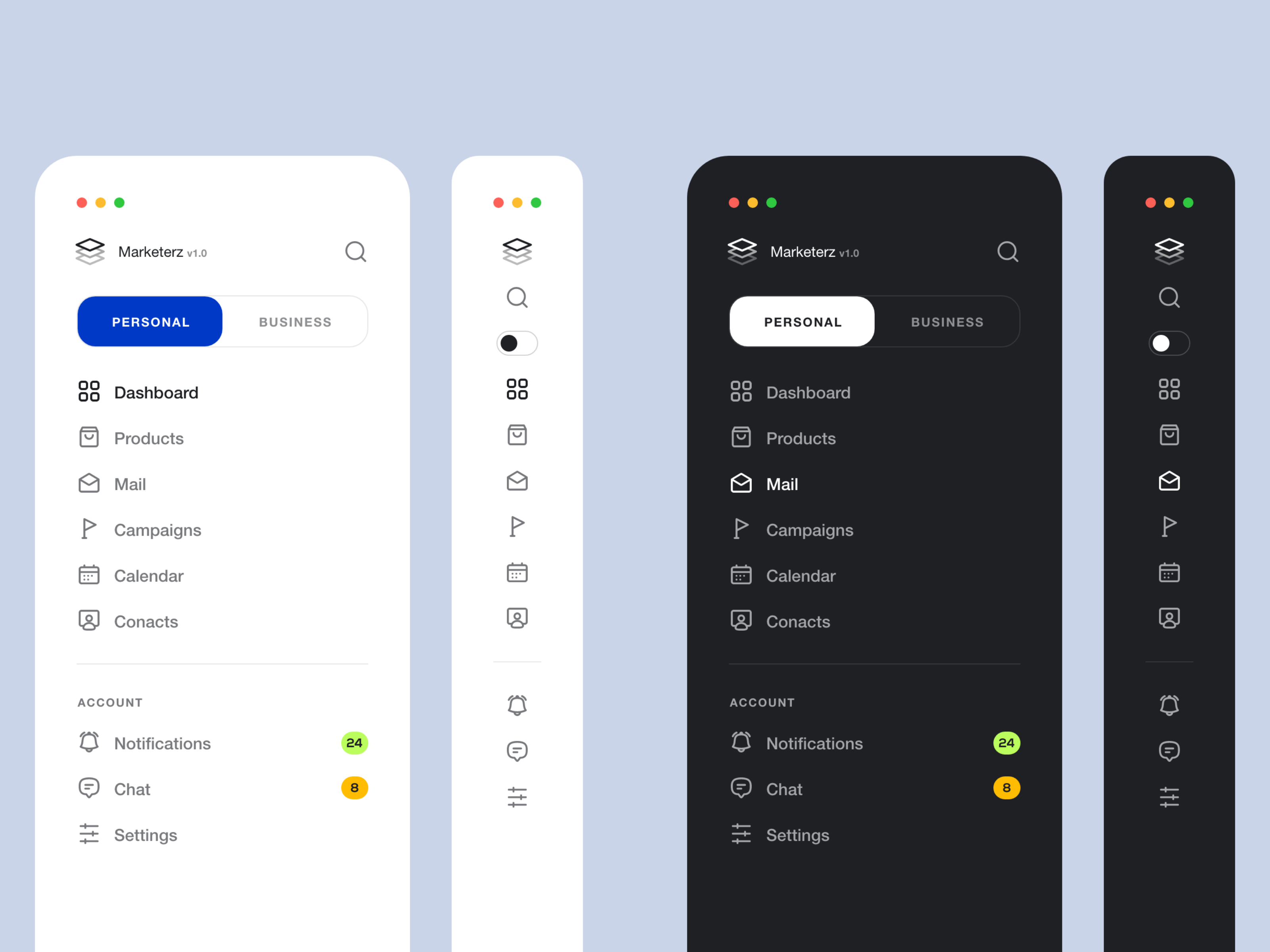 Sidebar UI Exploration by Nicholas Ergemla for Steelmonk on Dribbble