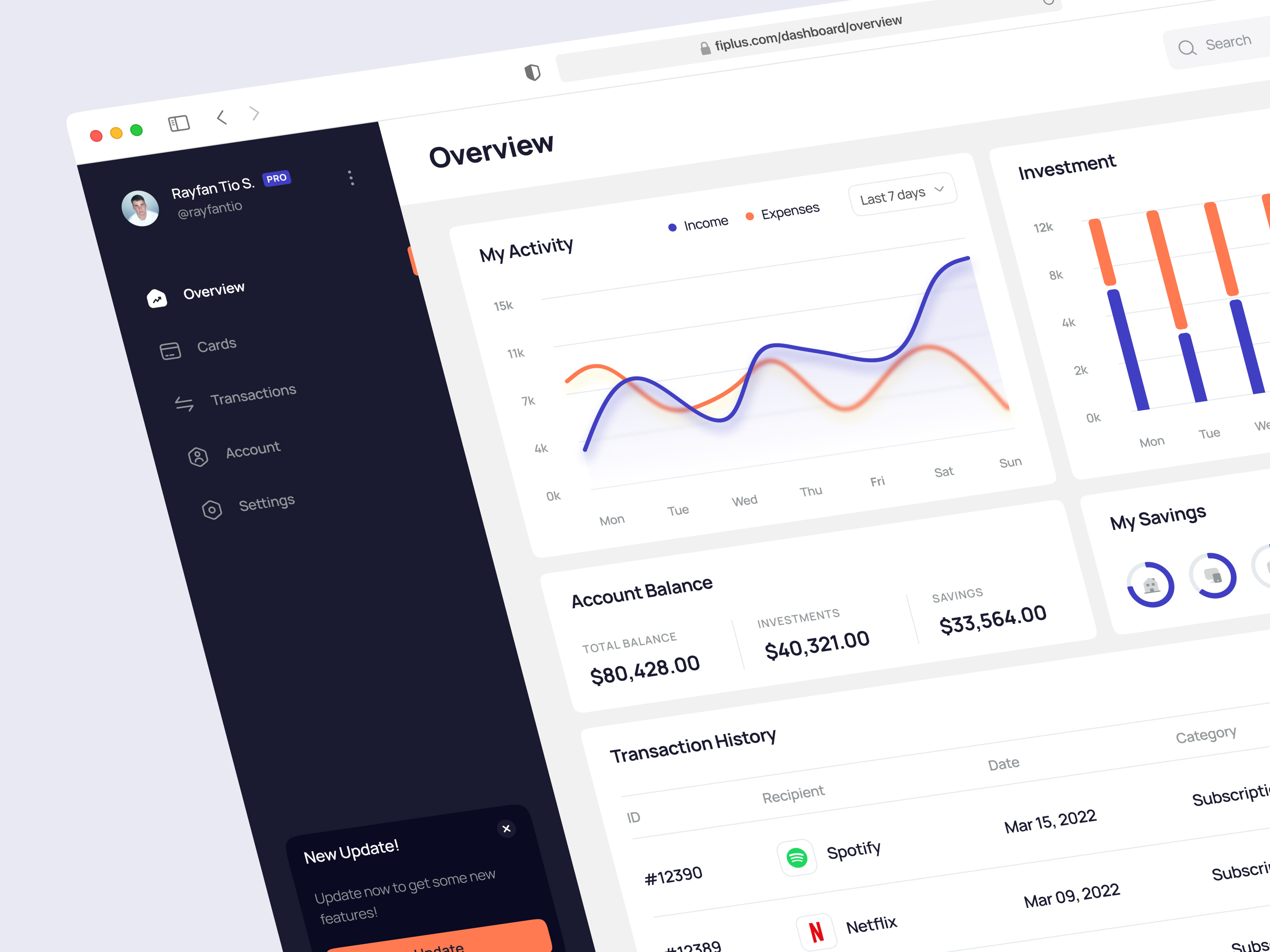 Fiplus - Finance Dashboard by Rayfan Tio Saputro for Keitoto on Dribbble