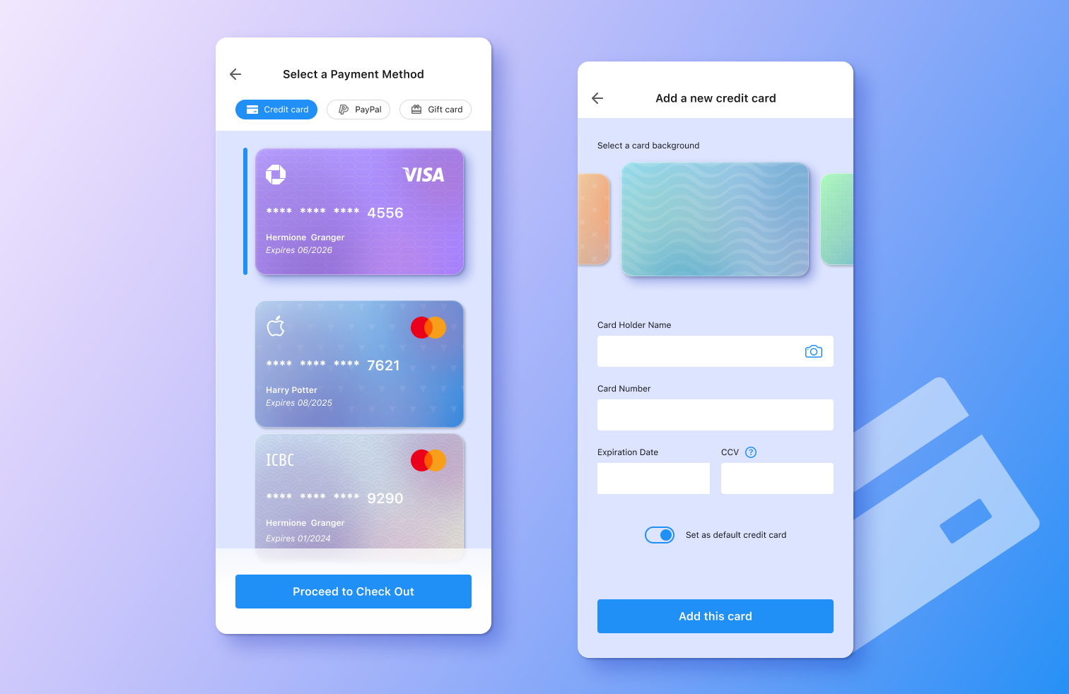 Credit Card Check-out _ Daily UI 002 by Wen Wu on Dribbble