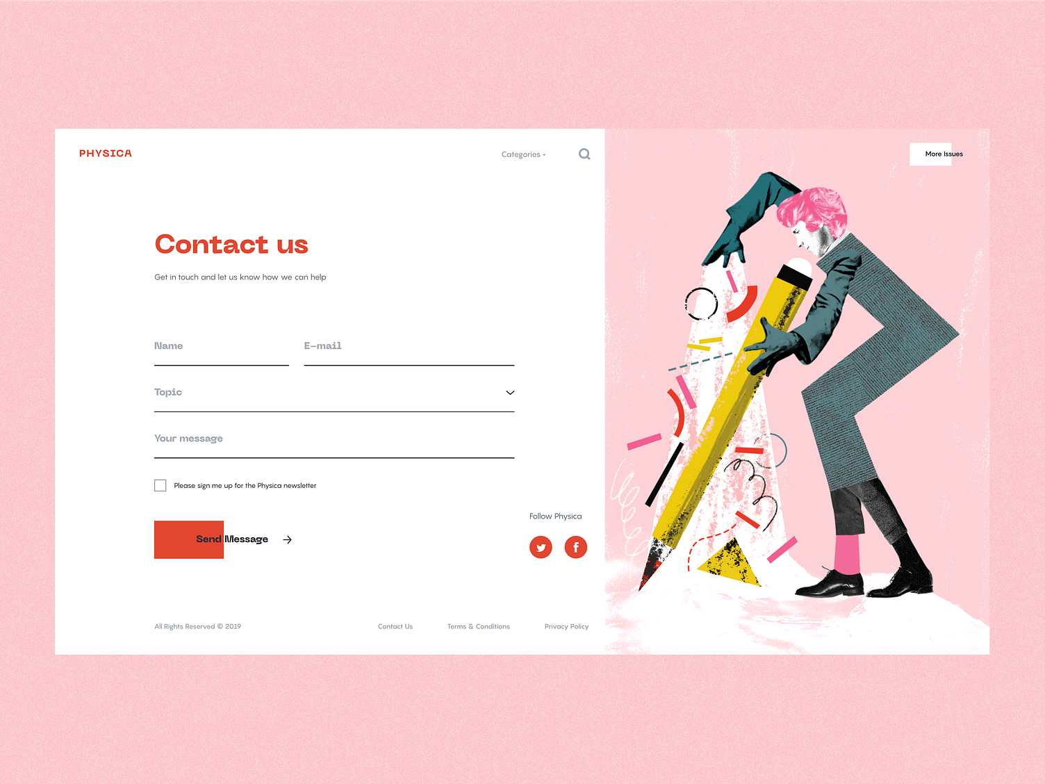 Physica Magazine Contact Page by tubik UX for tubik on Dribbble