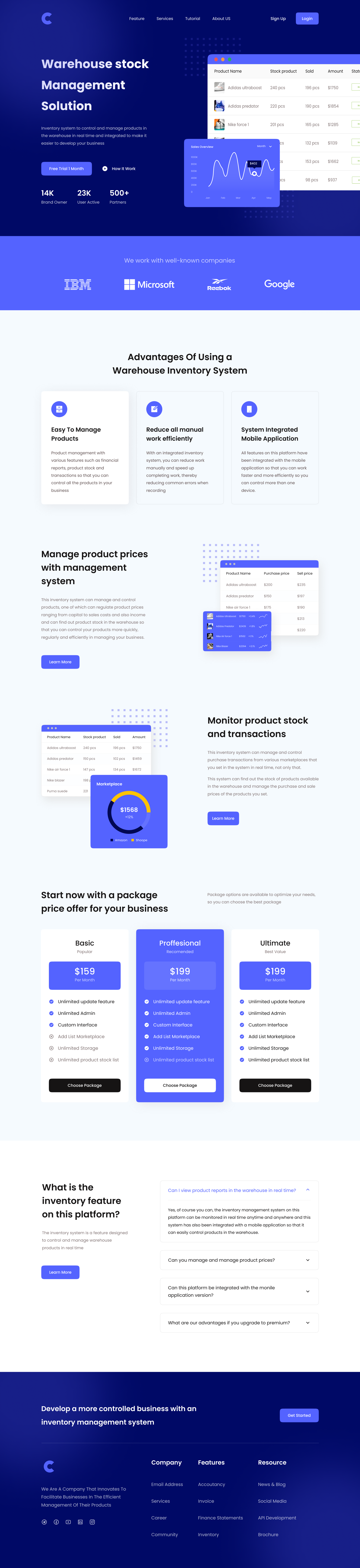 Warehouse Inventory System | SaaS Landing Page by Afif hanifudin for ...