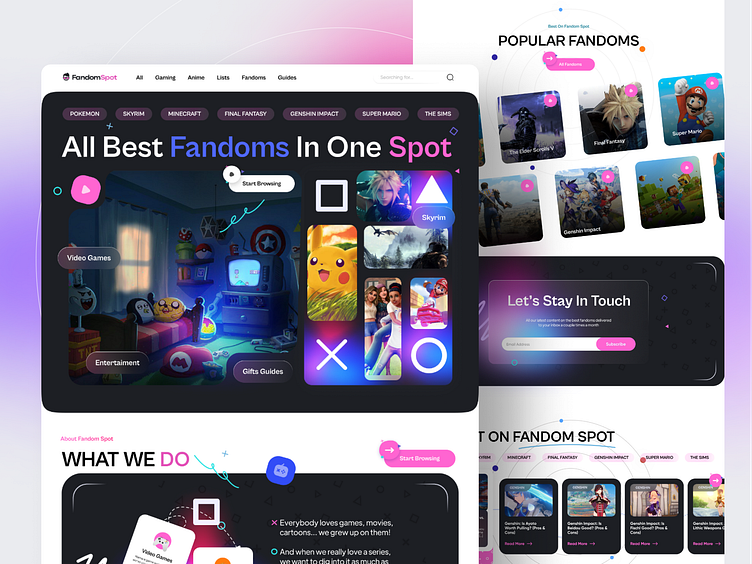Fandom Spot - Landing Page Design by Bogdan Falin for QClay on Dribbble