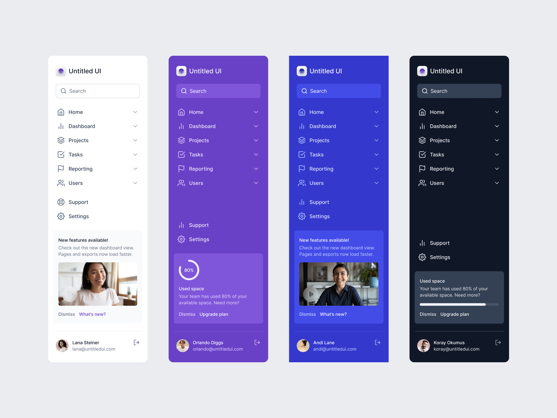 Sidebar navigation — Untitled UI by Jordan Hughes® on Dribbble
