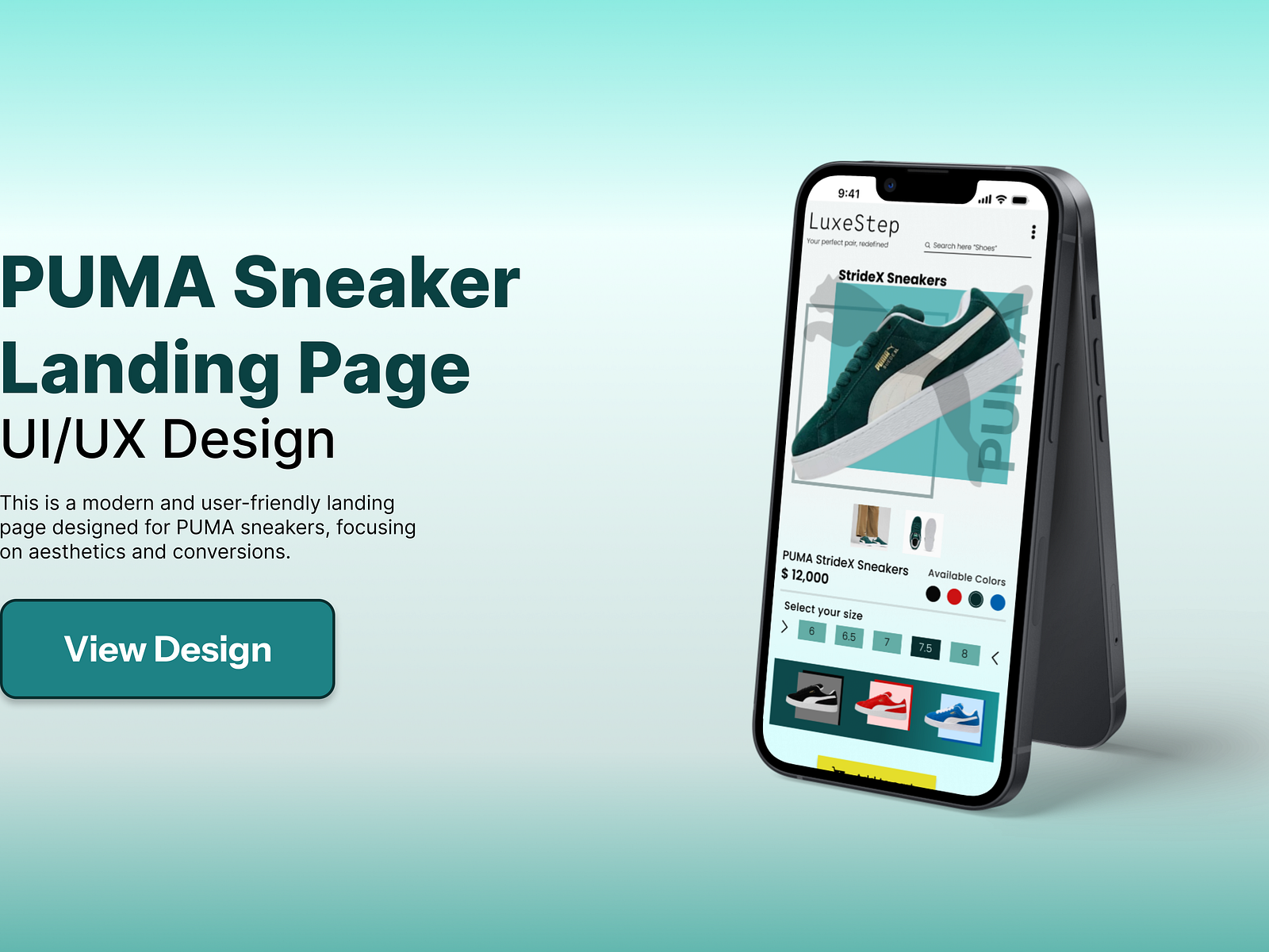 PUMA Sneaker Landing Page – UI/UX Design by Nikita Kshatriya on Dribbble