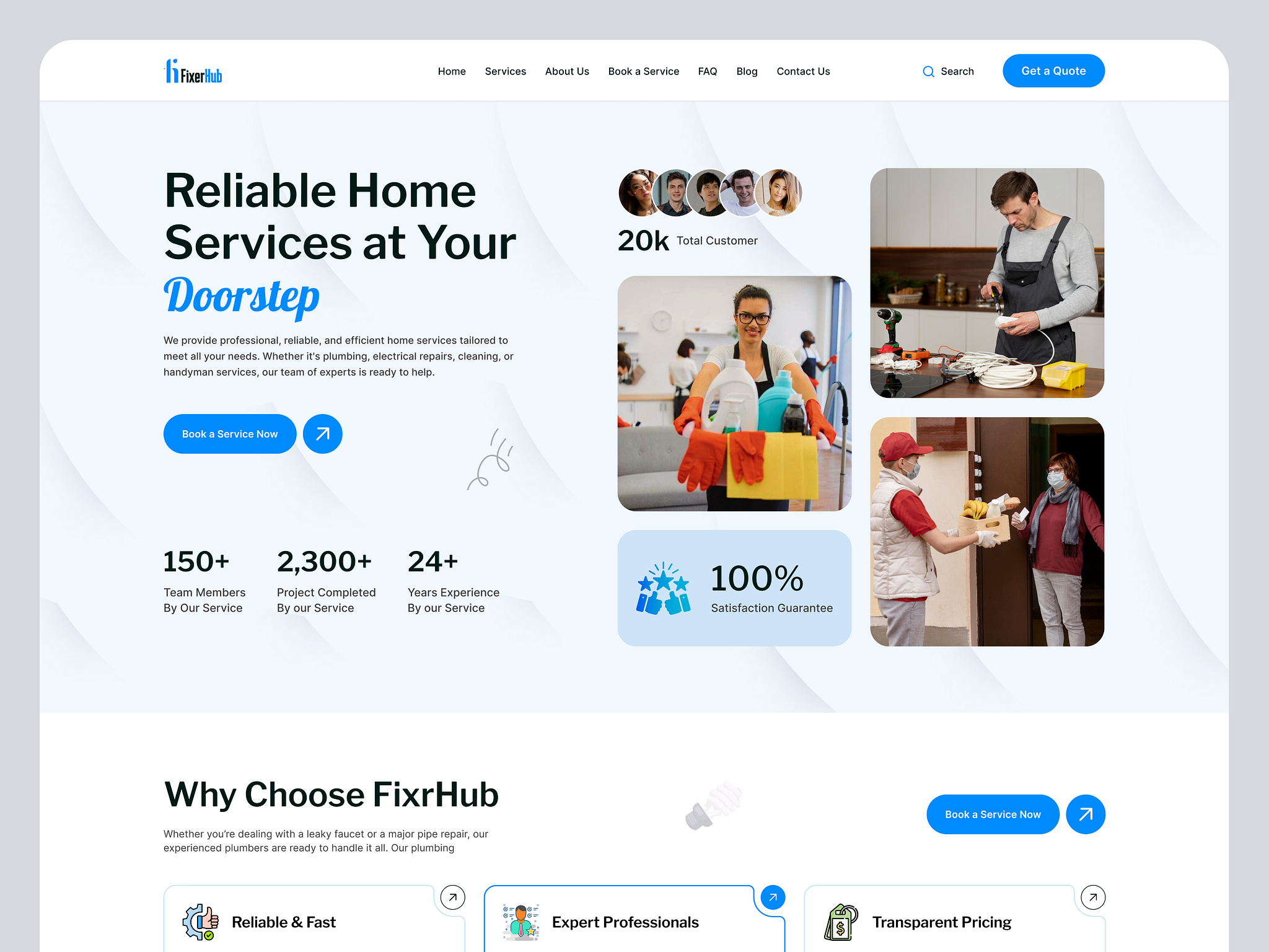 FixrHub – Home Service Website UI by UI Jungle on Dribbble