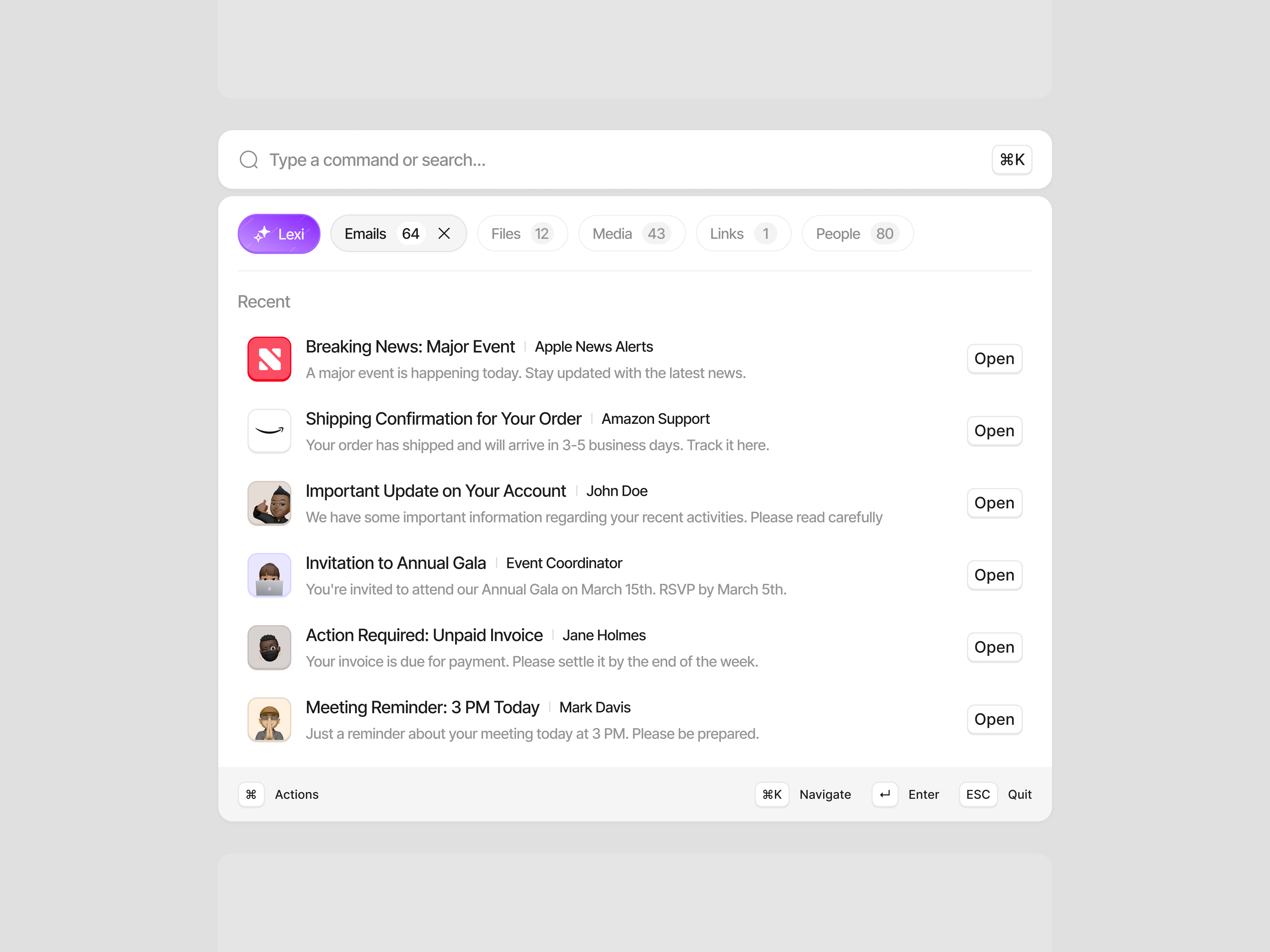 MailMind - Command Menu by Bymahdii for XOLAB on Dribbble