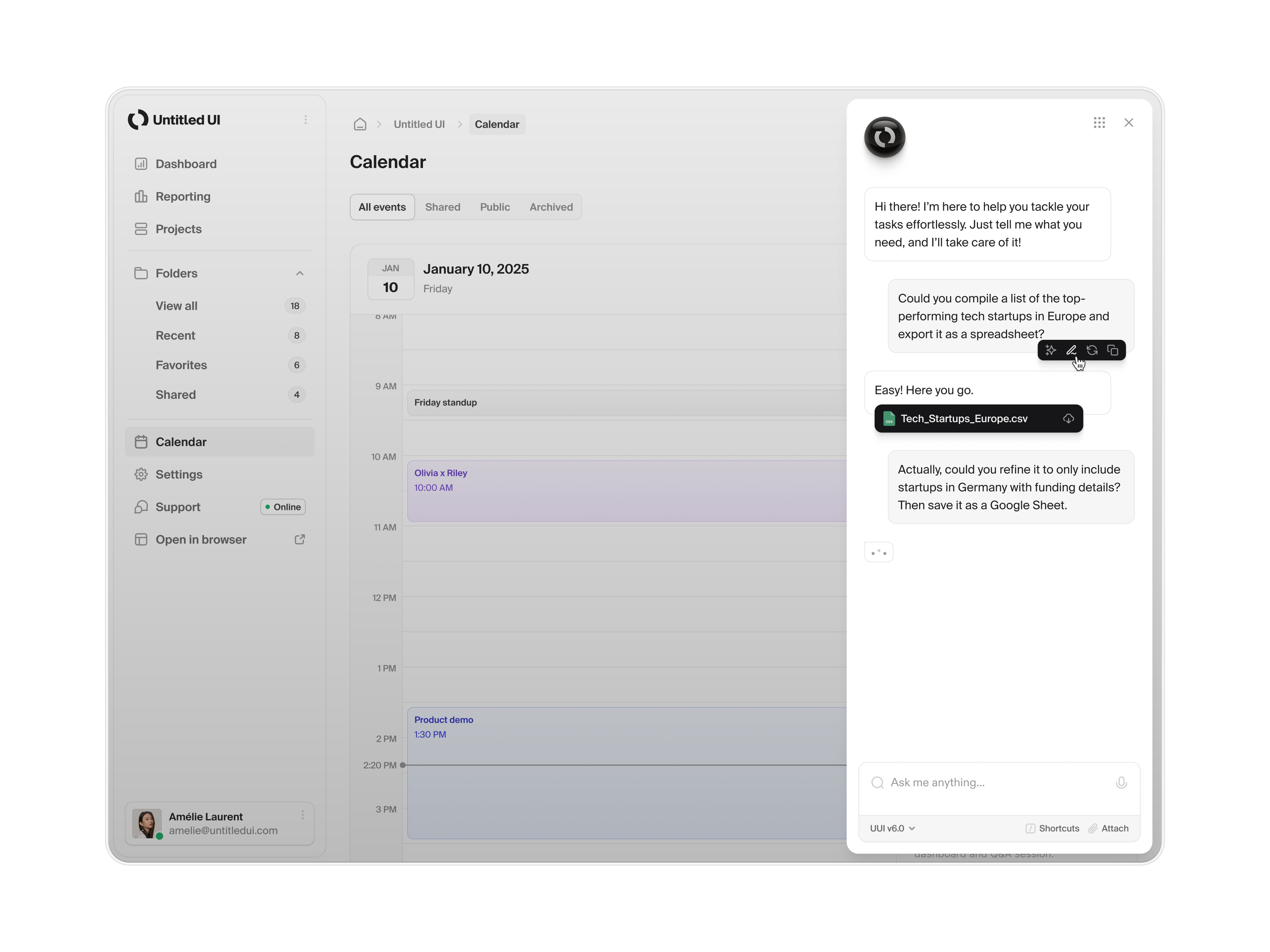 AI assistant — Untitled UI by Jordan Hughes® on Dribbble
