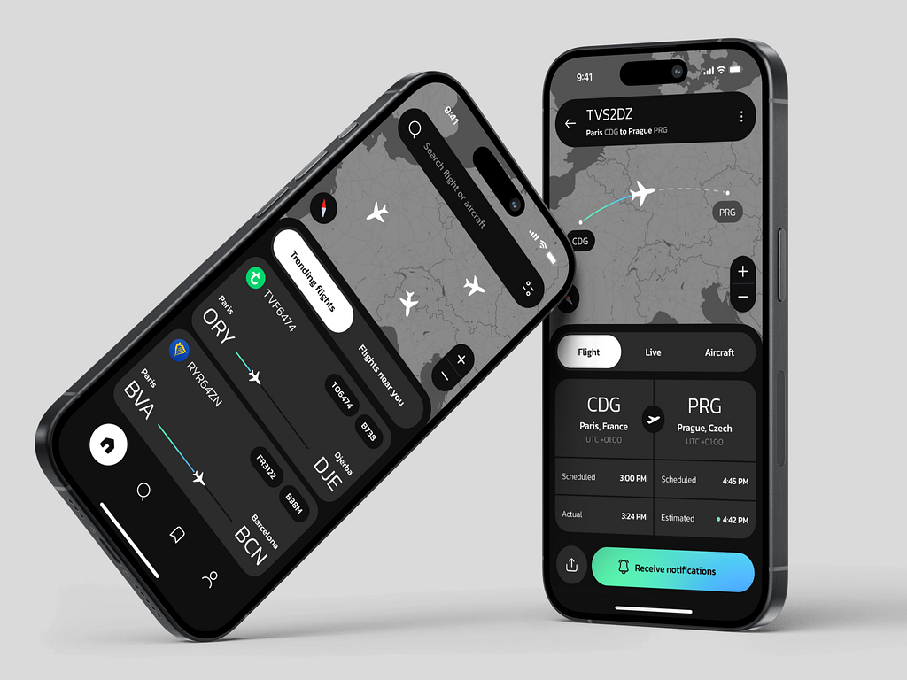 Flight Tracking Mobile App UI Design by Ronas IT | UI/UX Team on Dribbble
