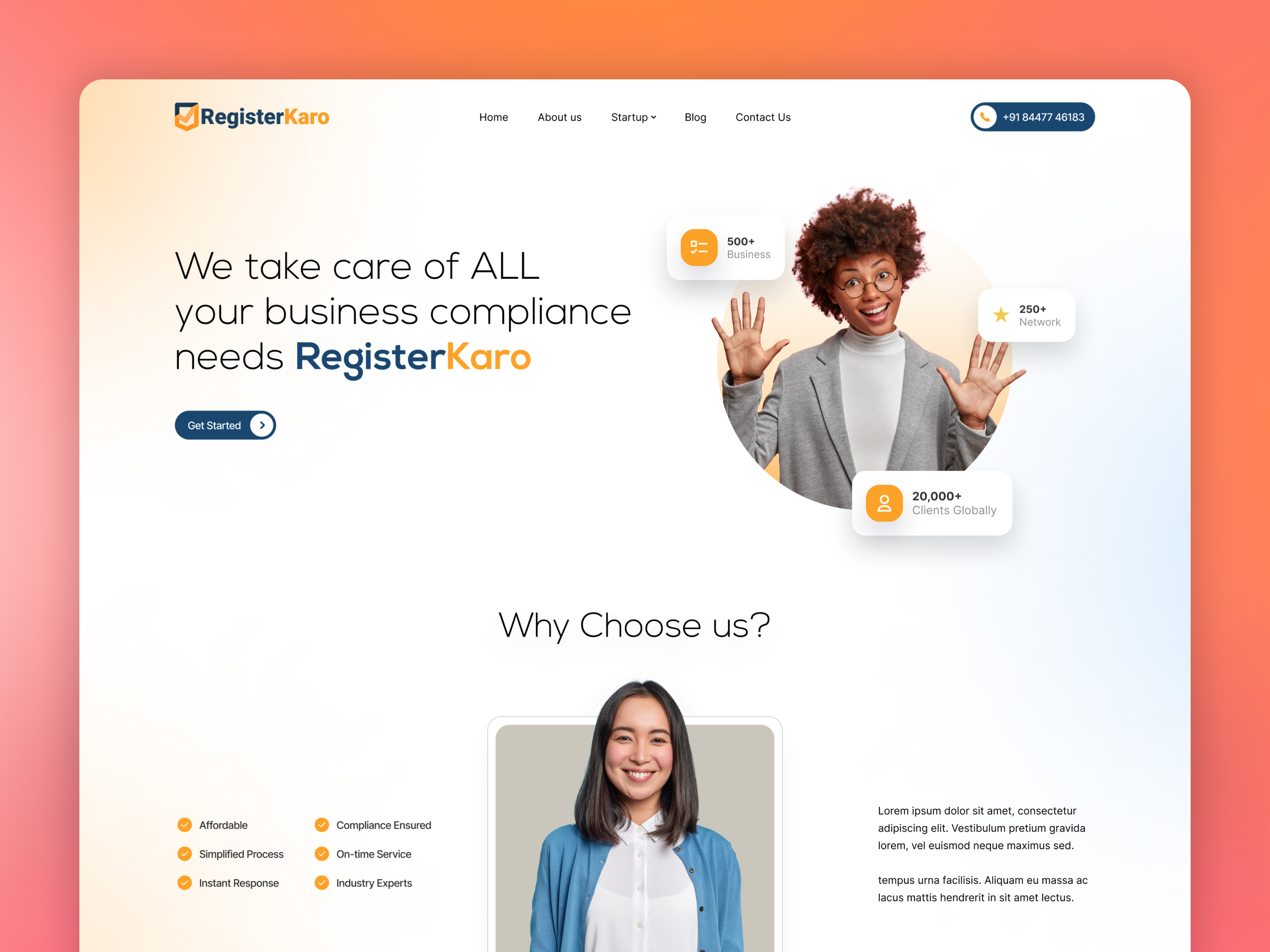 Making Business Breeze - RegisterKaro UI Design Template Layout by Jai ...