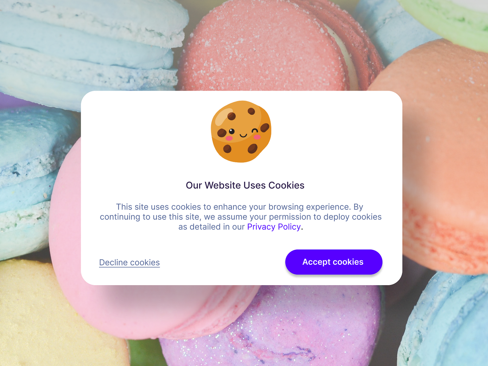 Cookies Pop-Up Notification by Kiah Davis on Dribbble