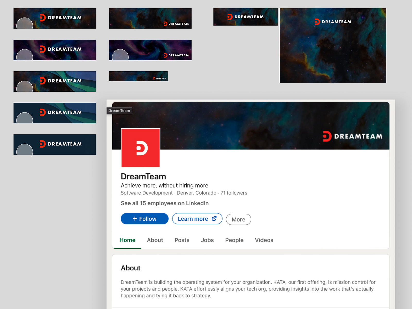 DreamTeam Company Banner Options by LaTonia Allen on Dribbble