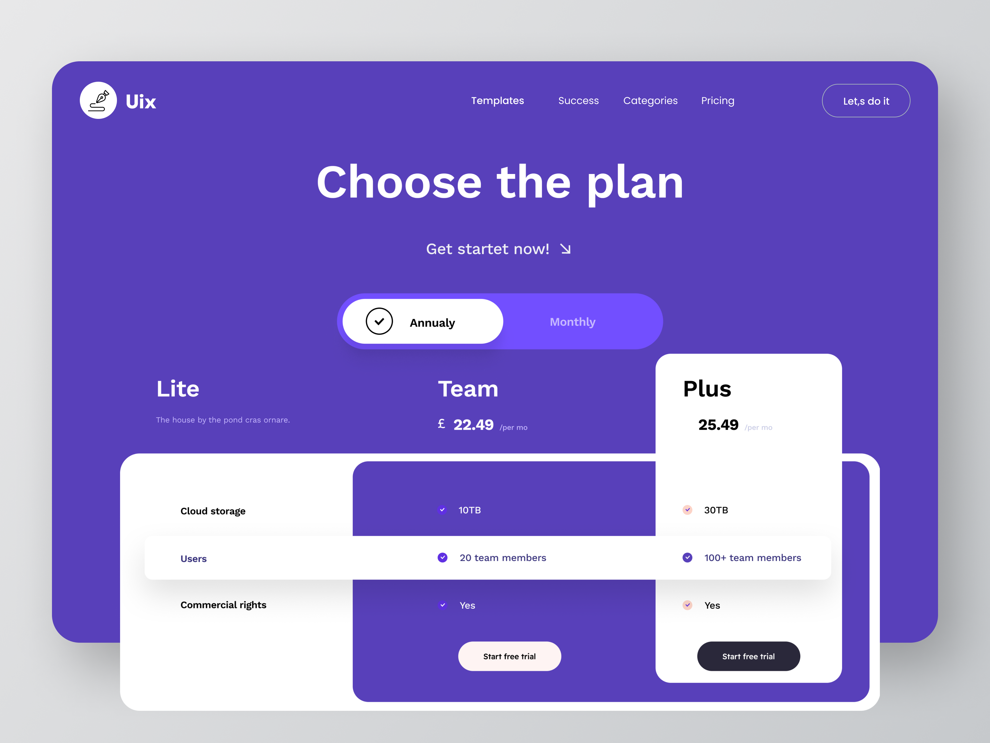 Pricing page - Pricing and Plans Overview by Masud Rana on Dribbble