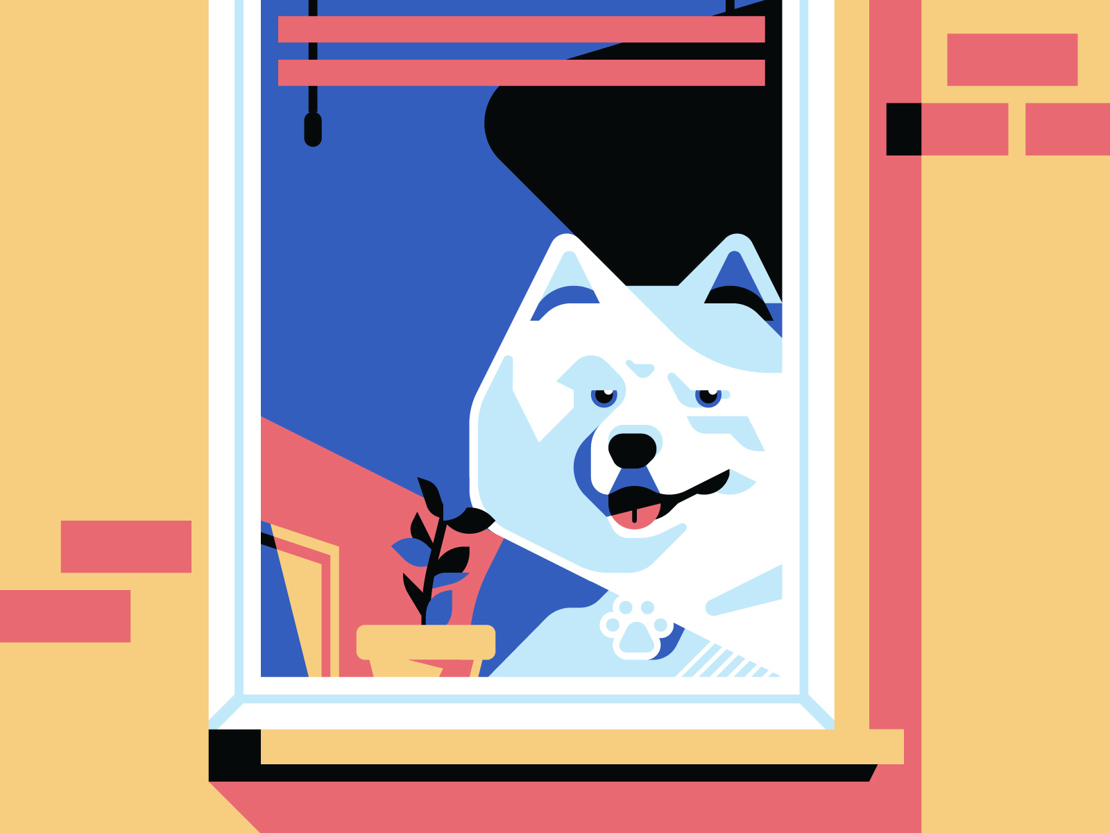 Dogs on windows - Yado by Davide Mazzuchin on Dribbble