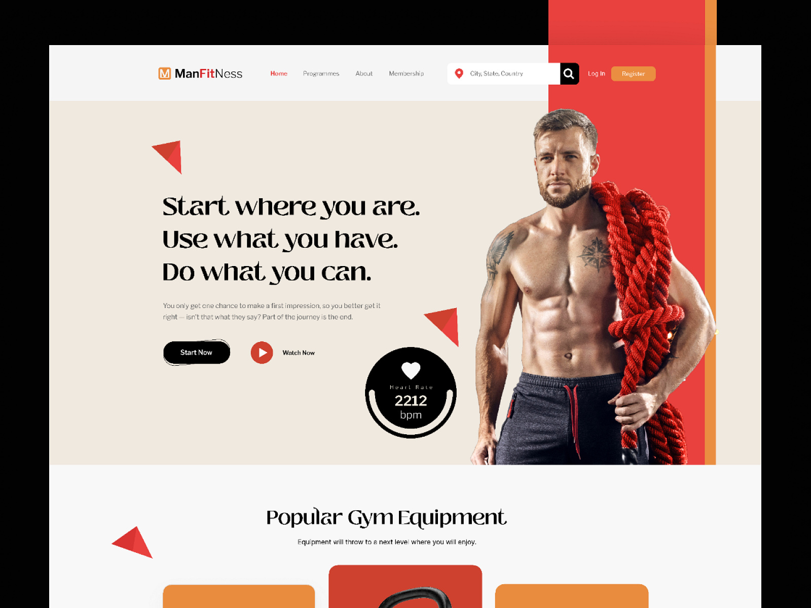 Fitness Web Header by Md Azizul Hakim on Dribbble
