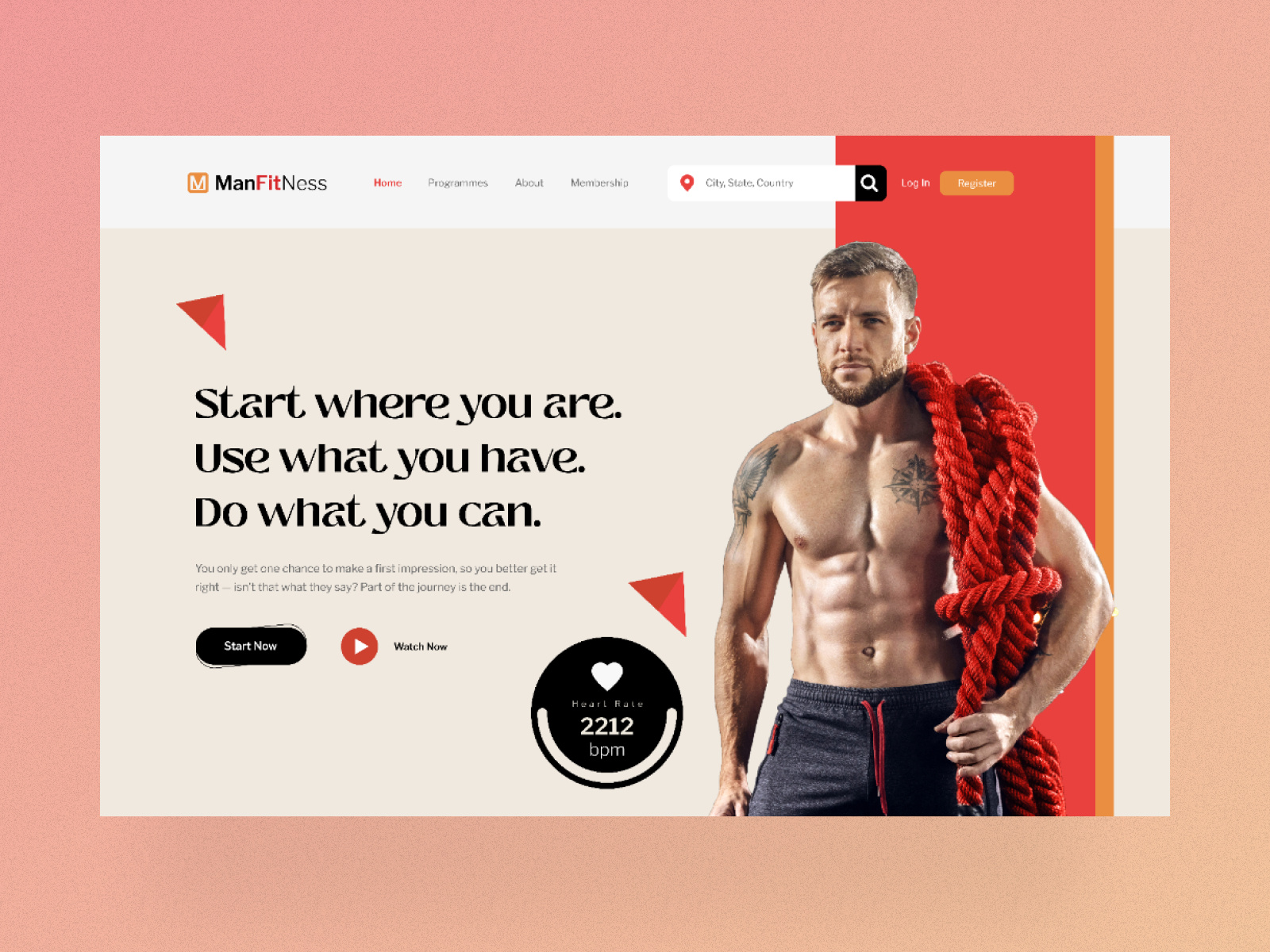 Fitness Web Header by Md Azizul Hakim on Dribbble