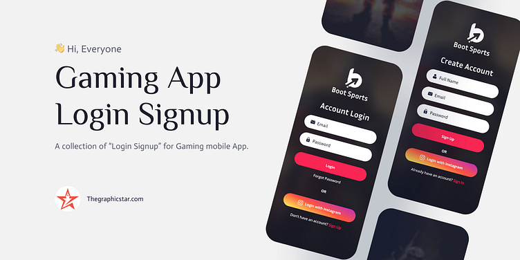 Gaming App Login & Signup Screens by Thegraphicstar on Dribbble