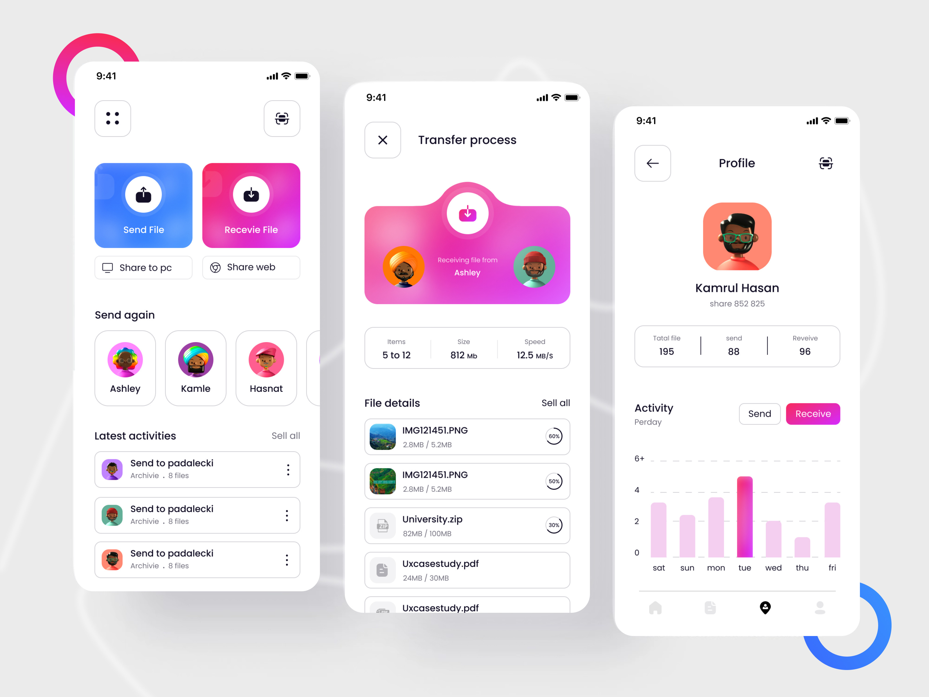 File sharing App Design by Kamrul Hasan on Dribbble