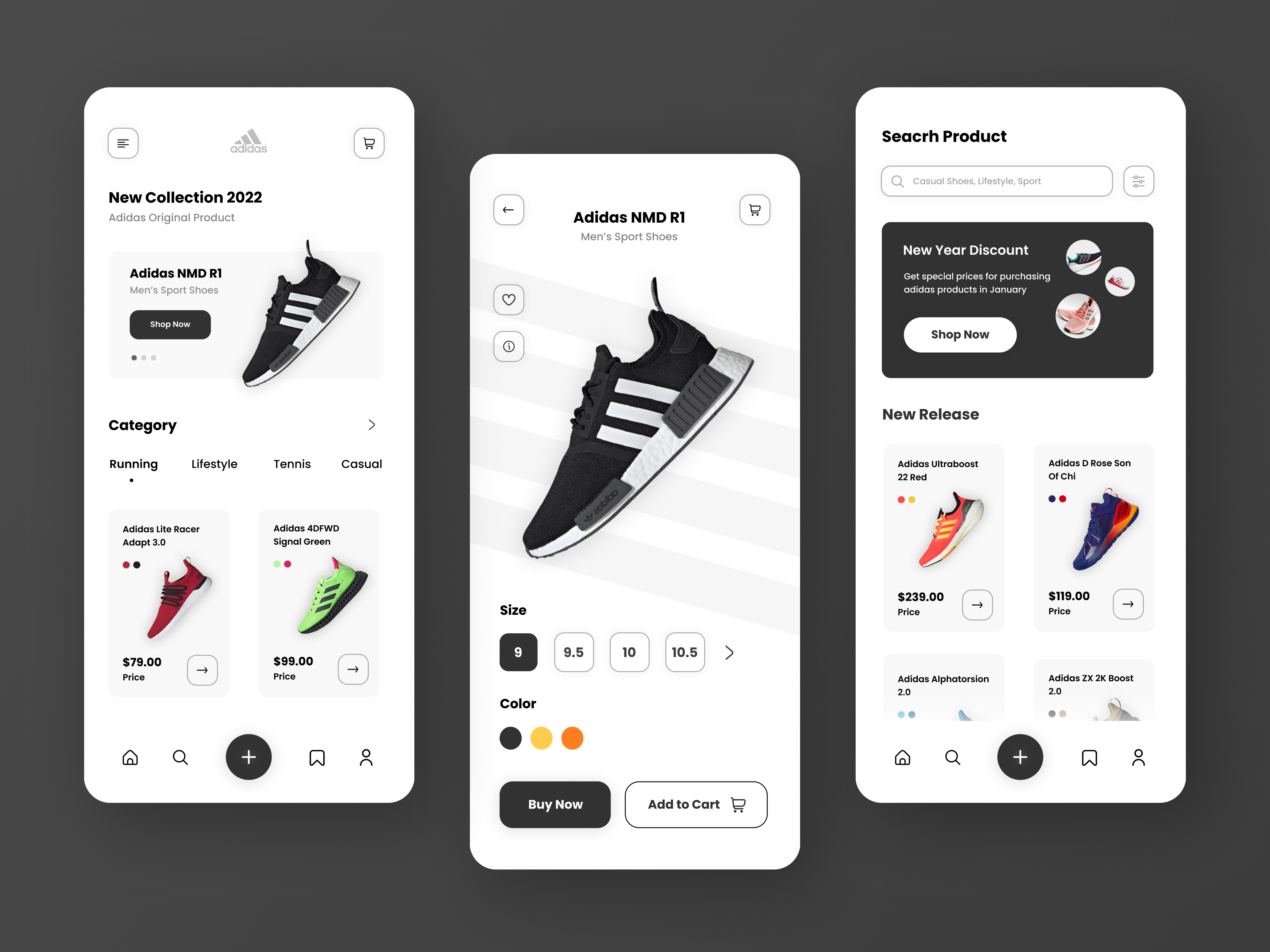 Adidas Mobile App Design by Raihan Naufal on Dribbble