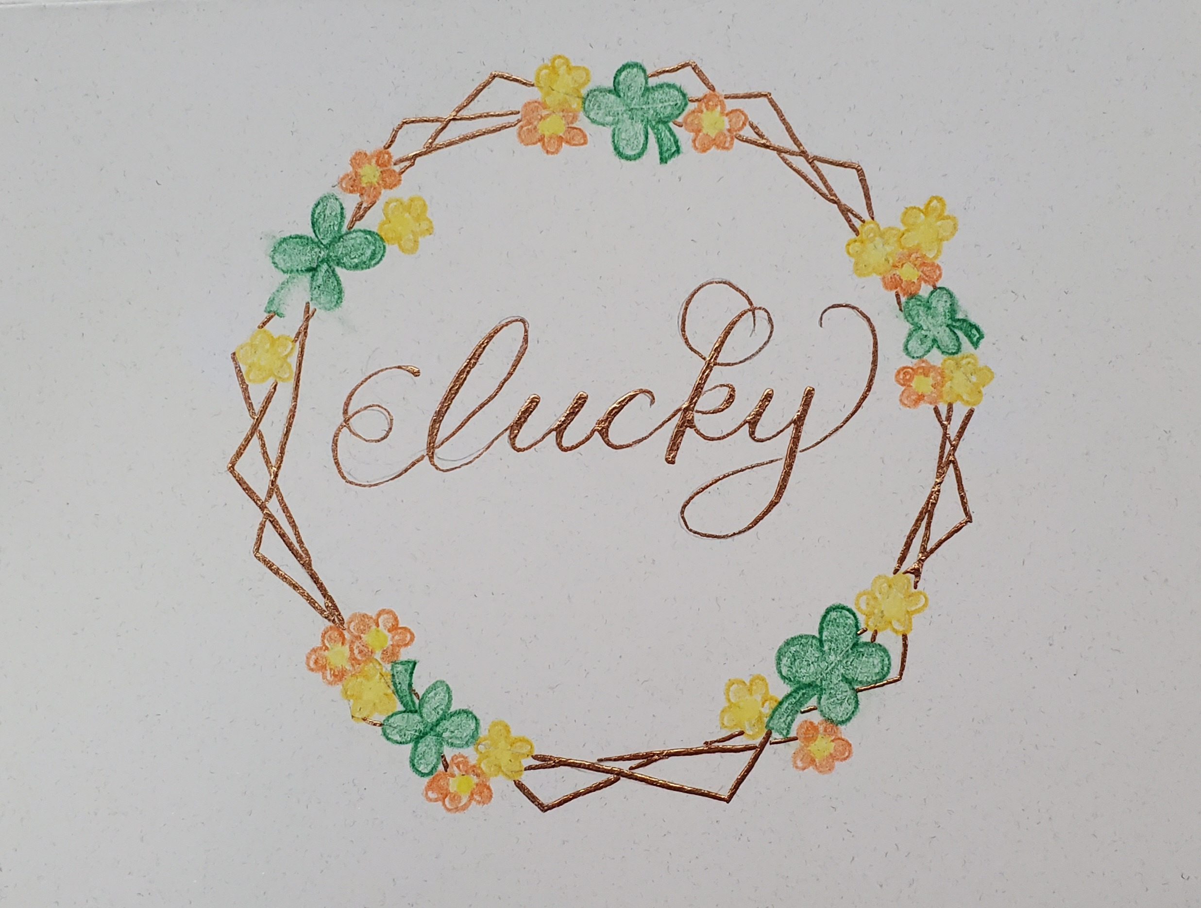 Lucky Calligraphy Wreath Variations by Anneliese Bennion on Dribbble