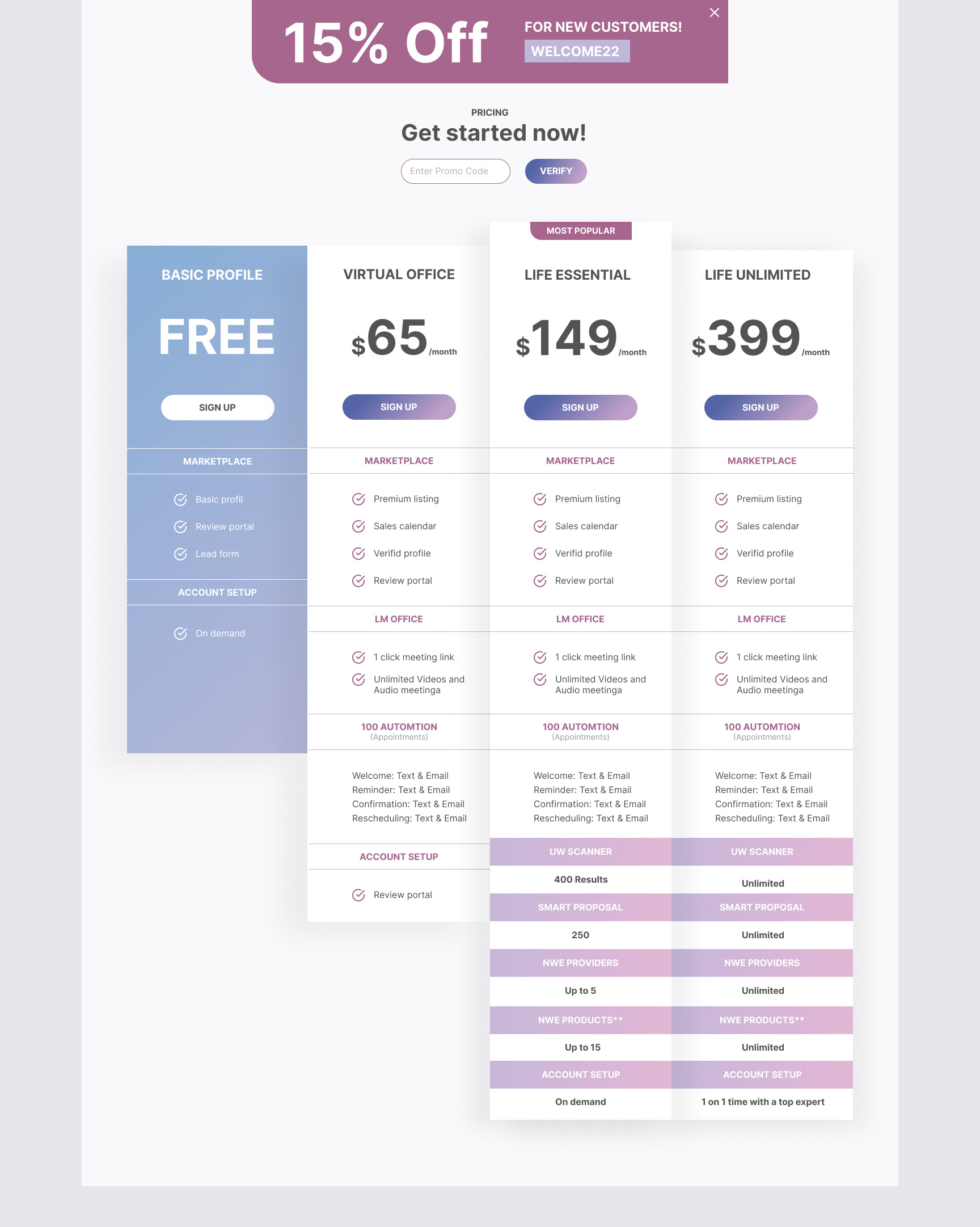 Pricing table - UI Design by Anna Rastorgueva on Dribbble