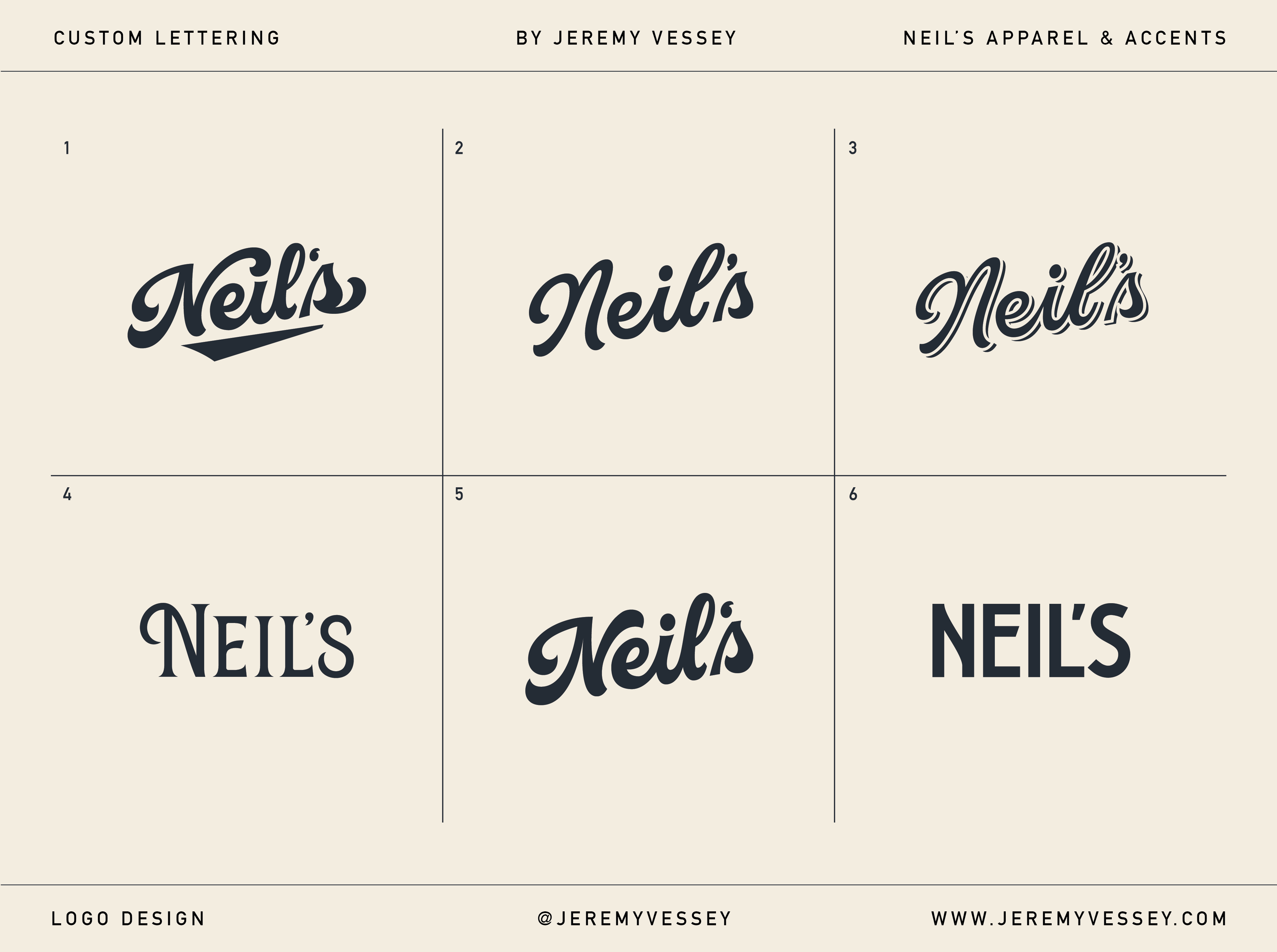 Neil's Apparel & Accents - Custom Lettering Options by Jeremy Vessey on ...