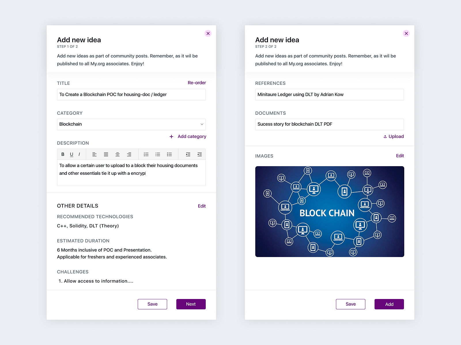 Modal - Add an idea by Srivathson Thyagarajan on Dribbble