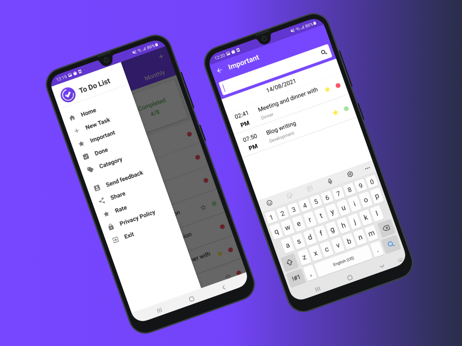 To Do List & Reminder Mobile App UI by Chirag Vadukia on Dribbble