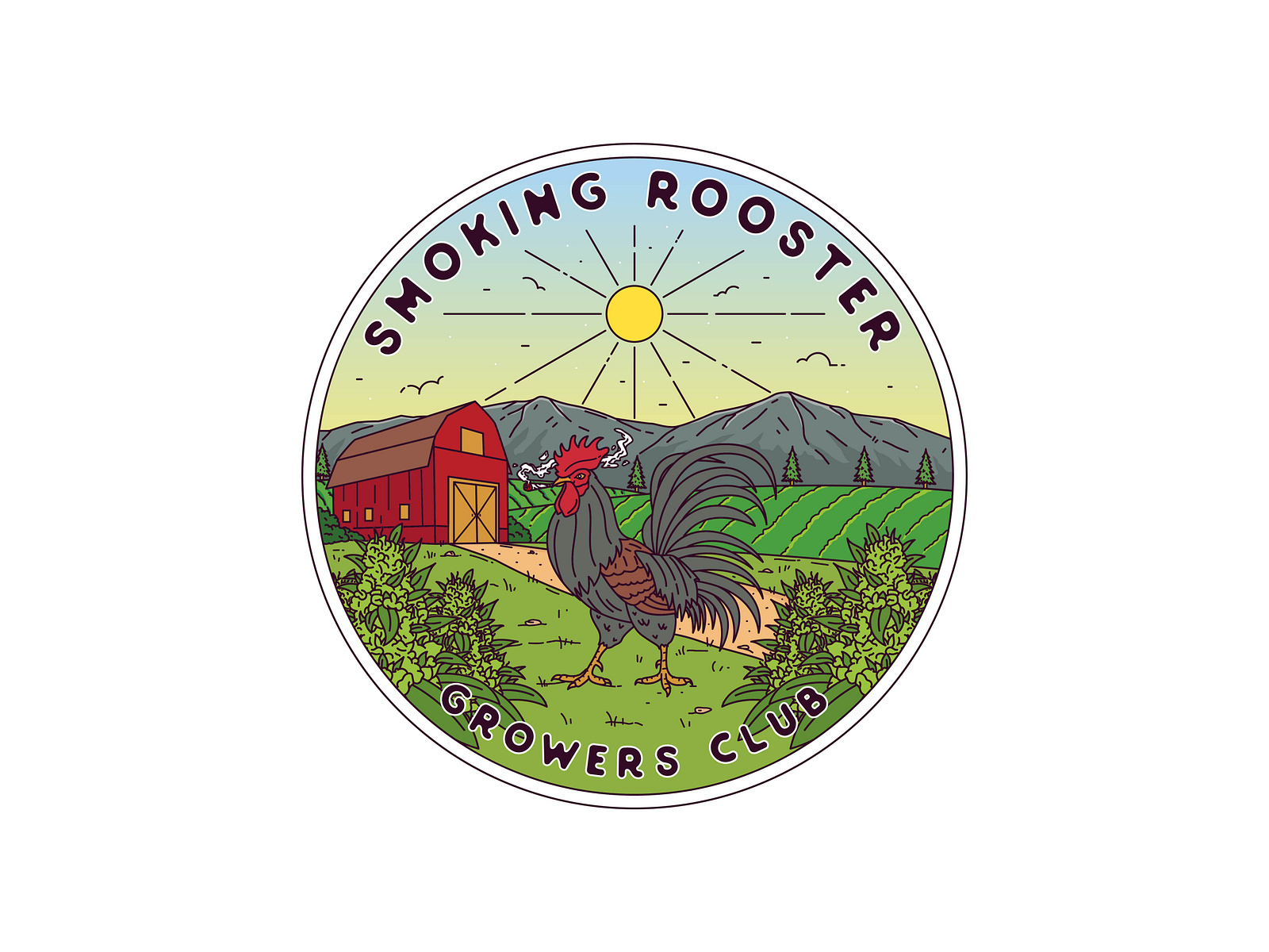 Smoking Rooster by Wanderline on Dribbble