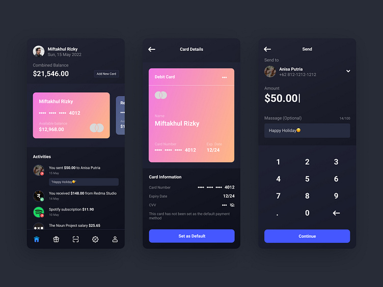 E-Wallet App UI Design by Miftakhul Rizky on Dribbble