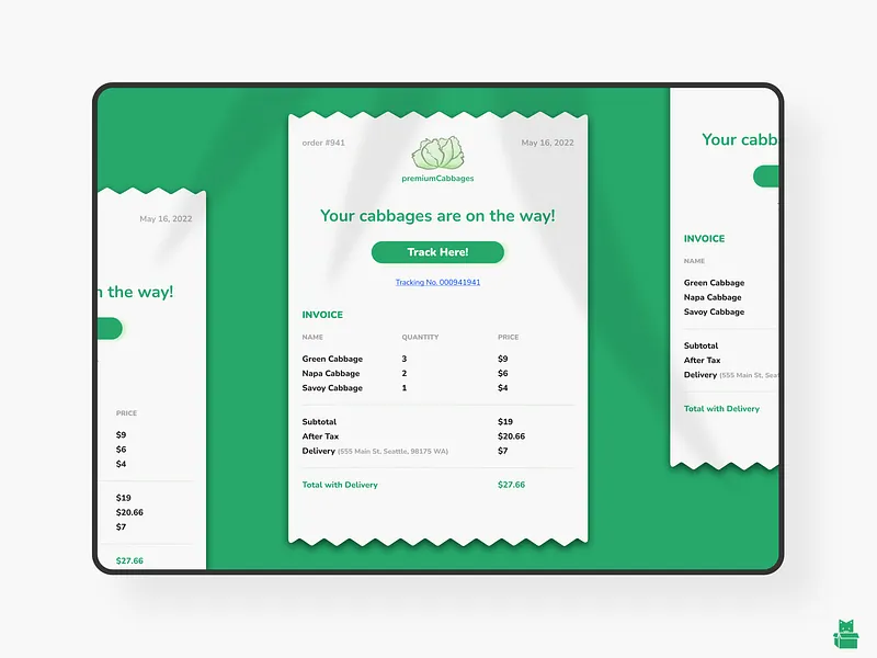 Email Receipt UI designs, themes, templates and downloadable graphic ...