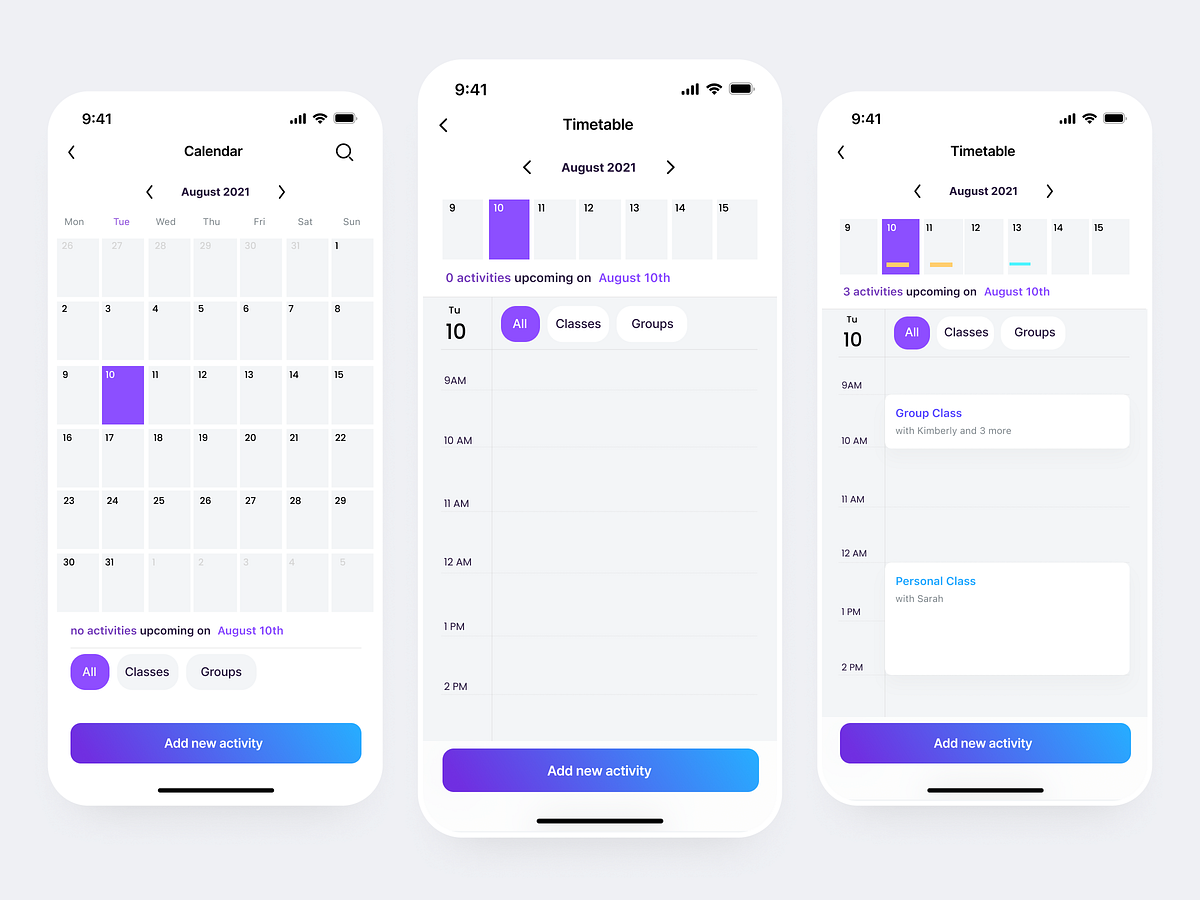 Browse thousands of Timetable images for design inspiration | Dribbble