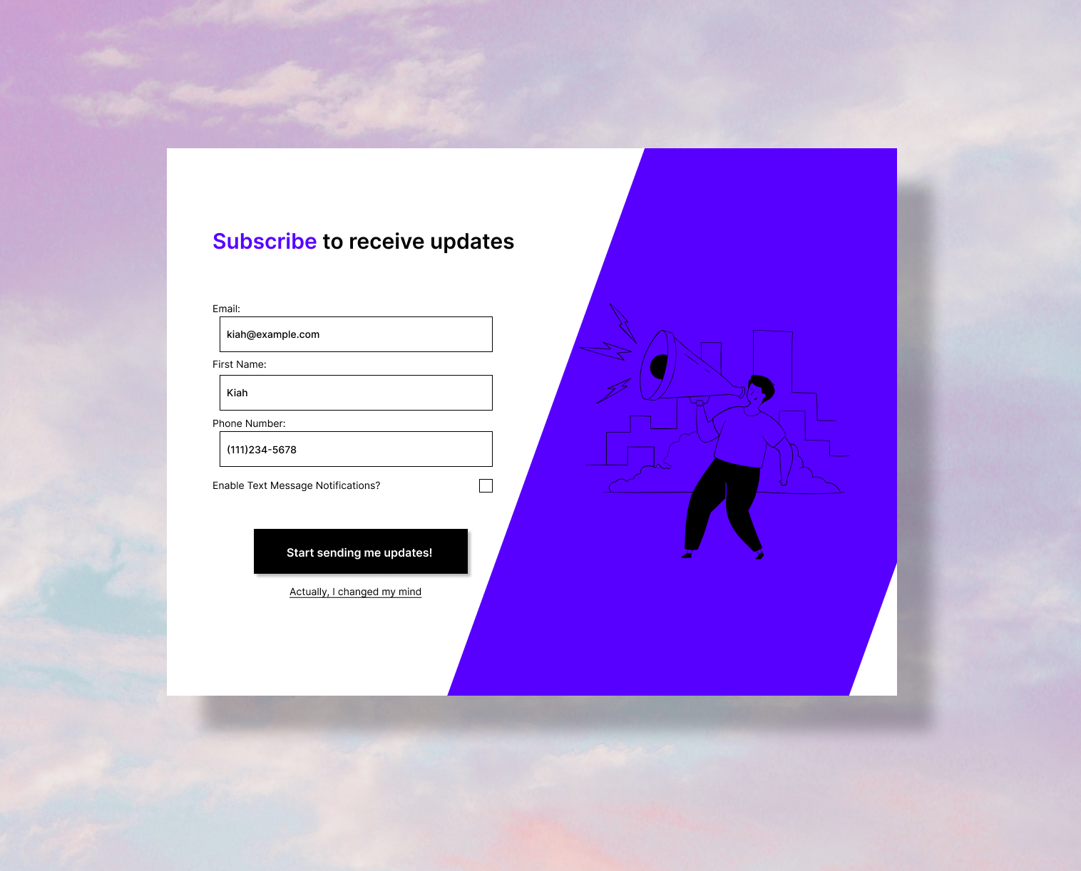 Desktop Subscribe Pop-Up Notification by Kiah Davis on Dribbble
