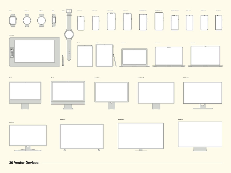 Outline Device Mockups by Mr.Mockup™ on Dribbble