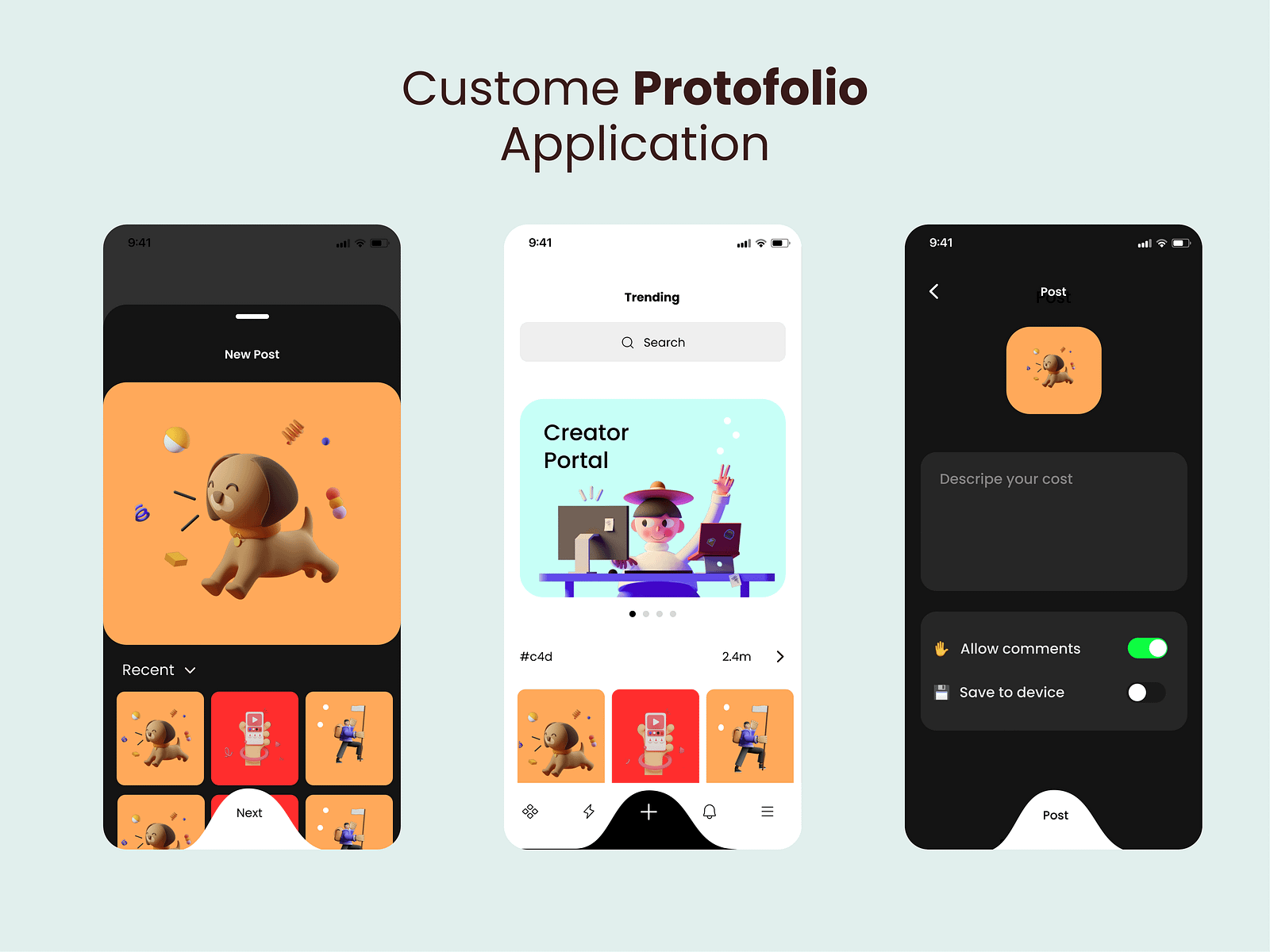 Portfolio Application IX UI Design Interface by imran on Dribbble