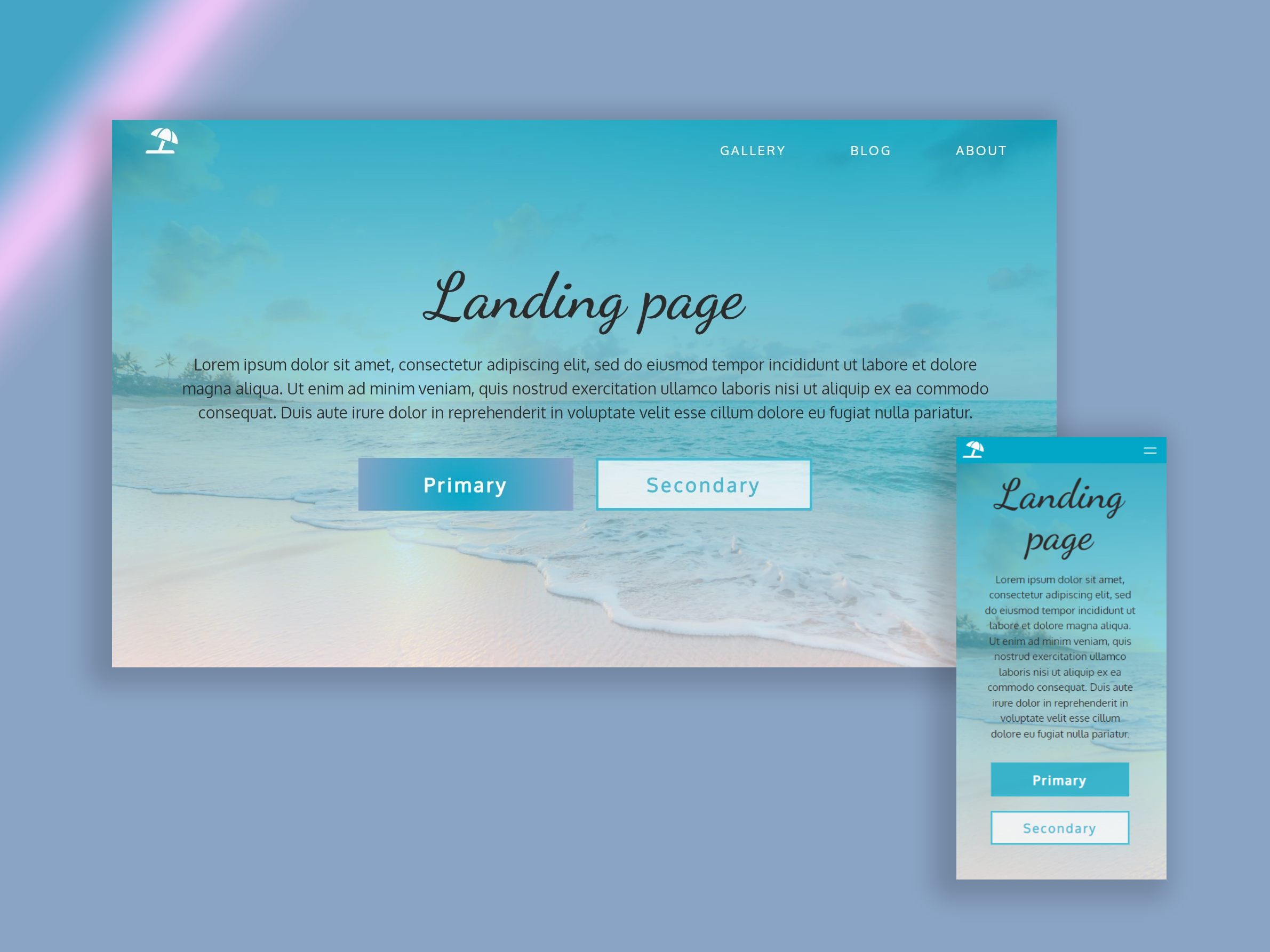 Simple landing page HTML + CSS by Michelle on Dribbble
