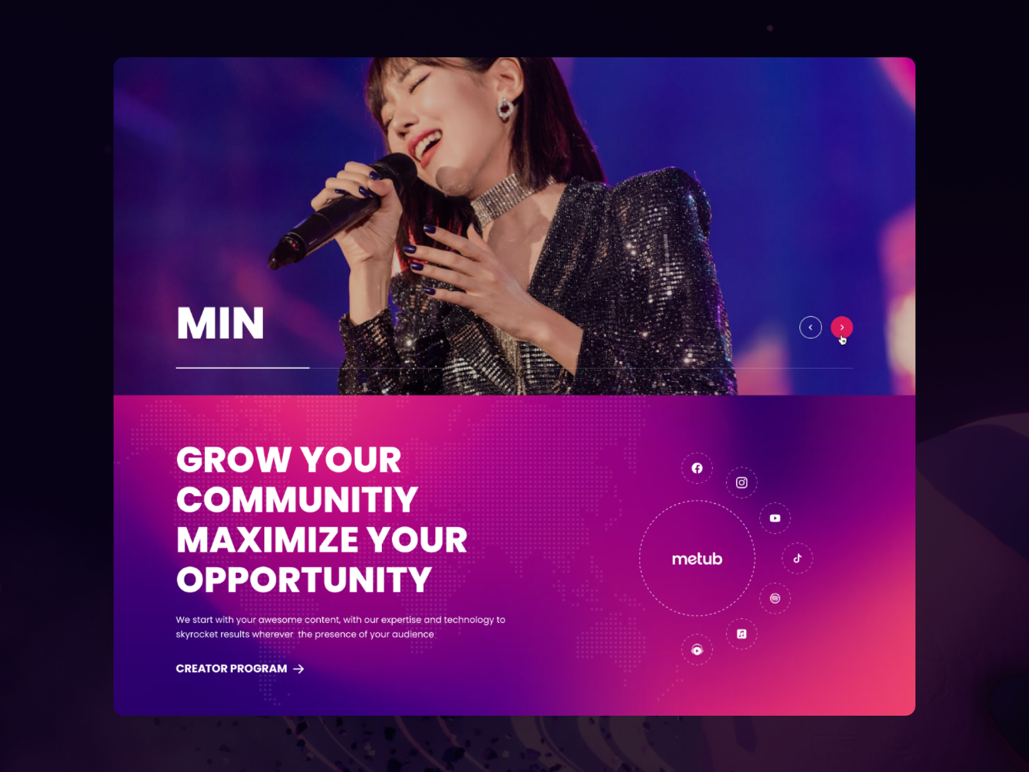 Metub. - Creator Economy by tmrw. on Dribbble