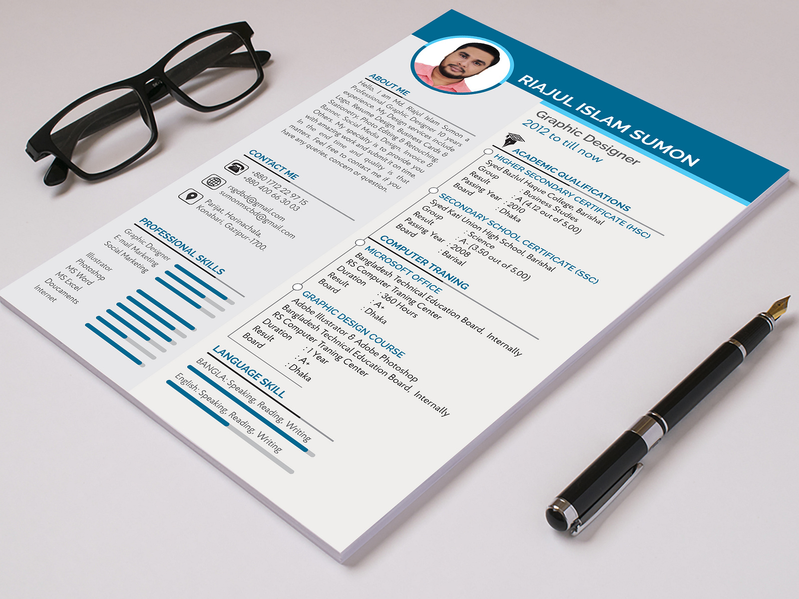 Resume Design/CV by RS Sumon-Creative Design on Dribbble