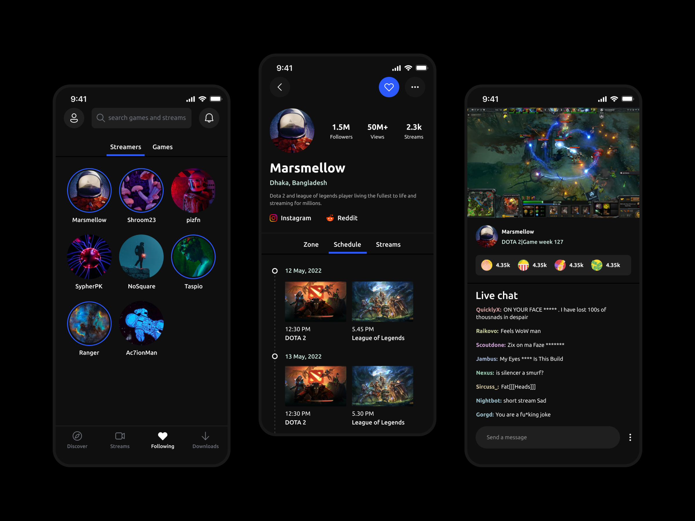 Game Streaming App by Mohiuddin Mazumder on Dribbble
