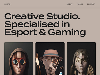 Website concept for NMBRS game studio by Yevhen Chuhuievets on Dribbble