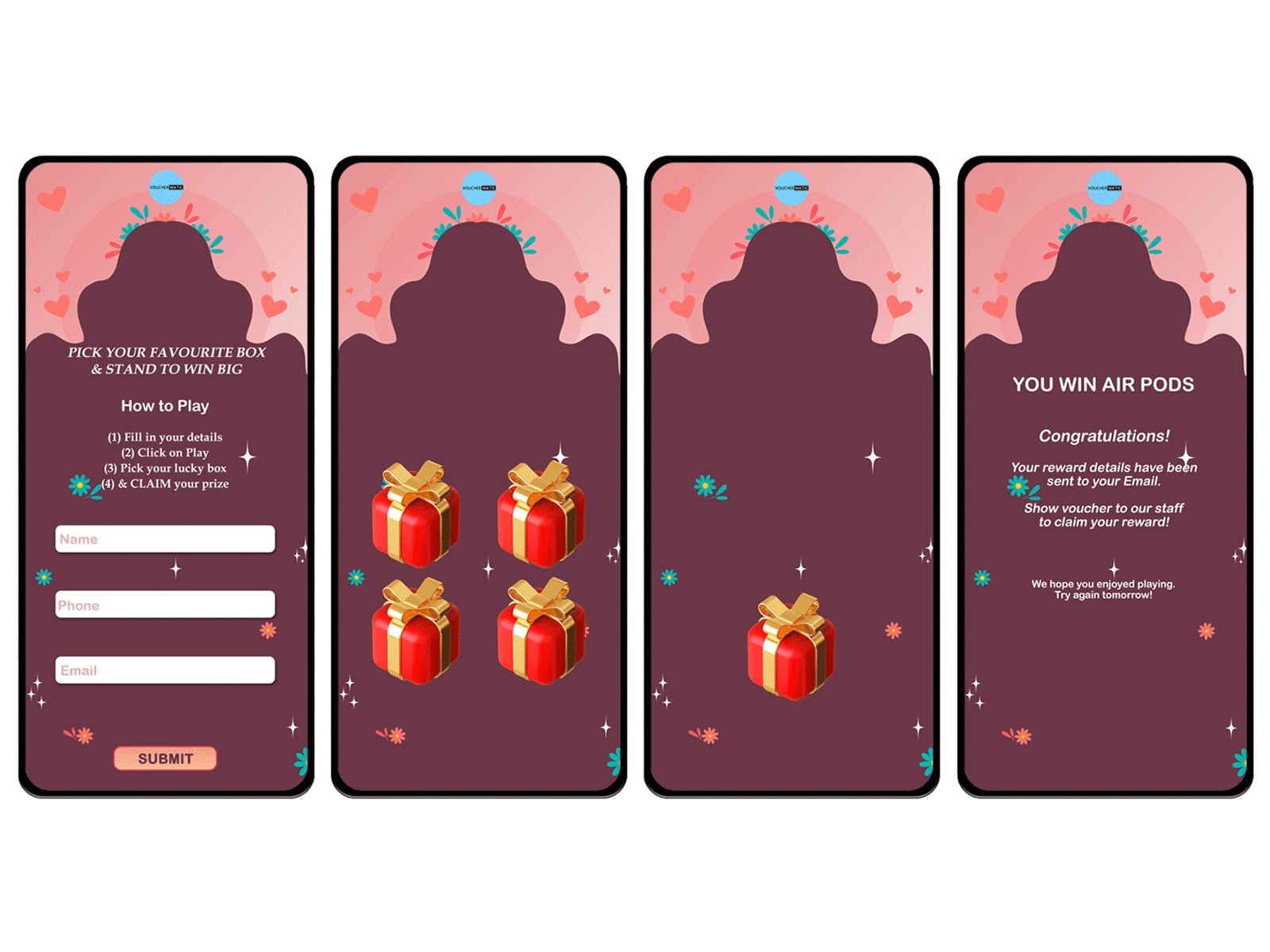 Pick A Box Game by Vouchermatic on Dribbble