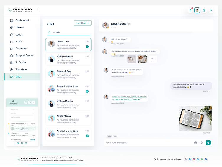Chat Page Design by Craxinno Technologies Private Limited. on Dribbble