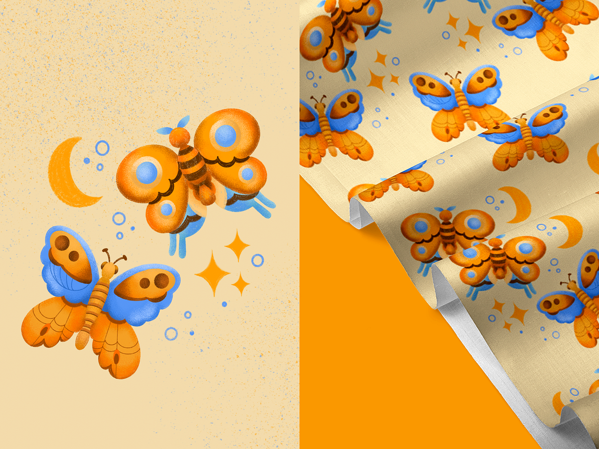 Moths & Butterflies Pattern by Riri Tamura on Dribbble